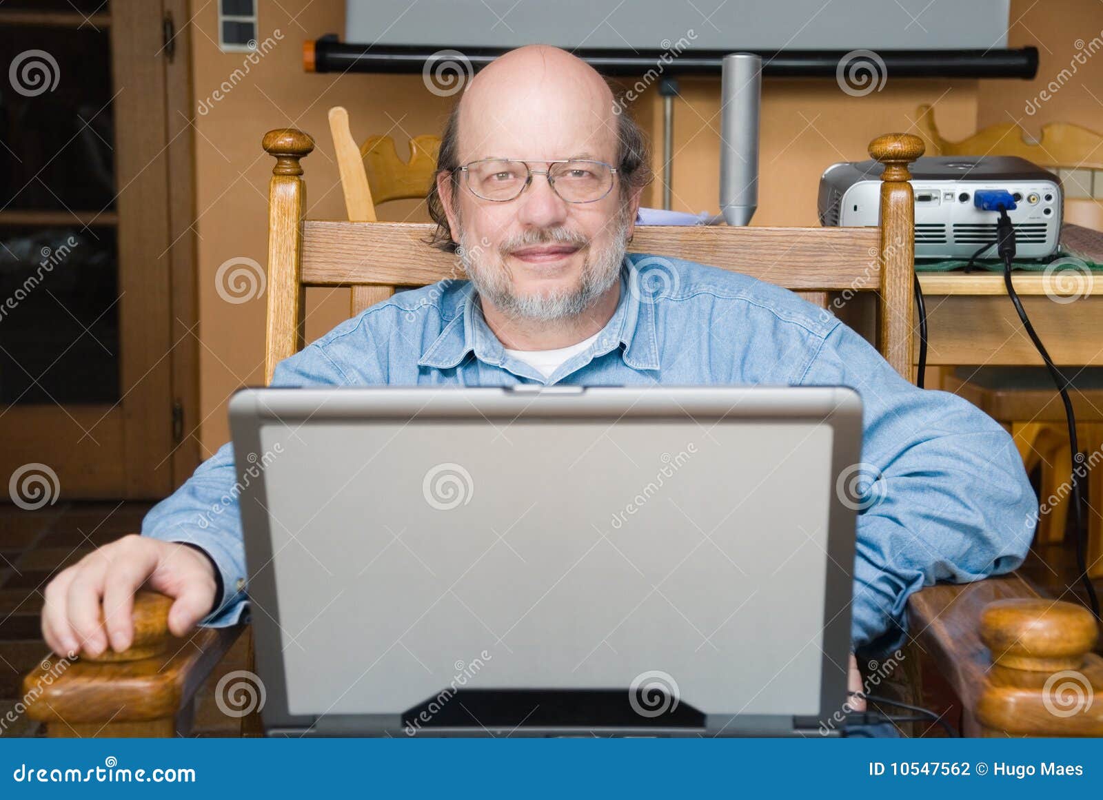 Senior Professor with Laptop Stock Photo - Image of gray, sitting: 10547562