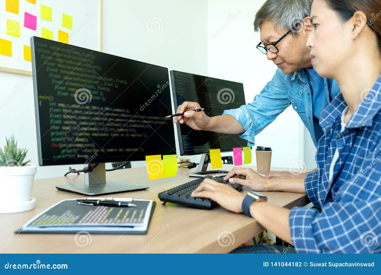 Senior Programmer Work with Developing Programming Stock Photo - Image of corporate, develop ...
