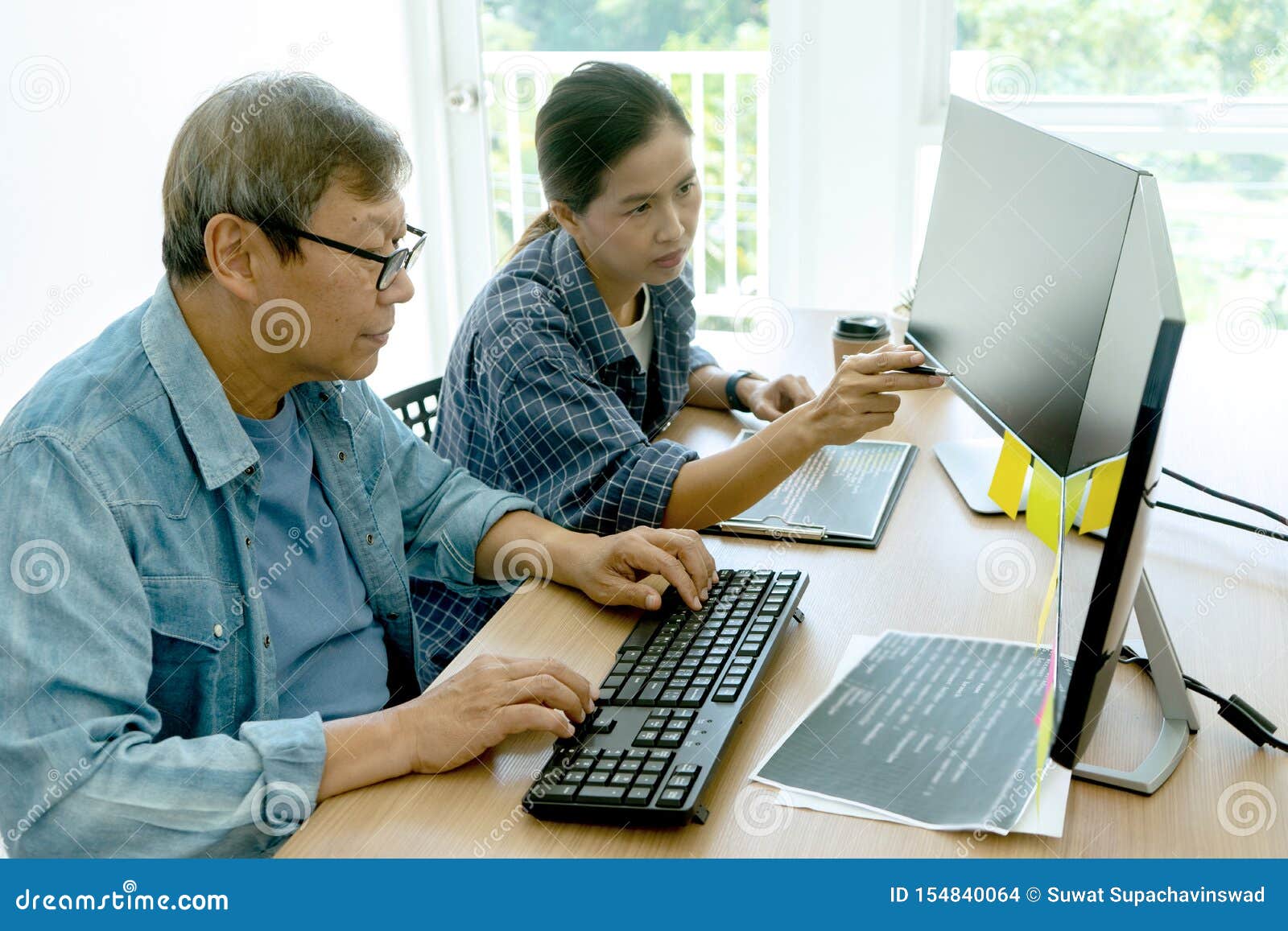Senior Programmer Work with Developing Programming Stock Photo - Image ...