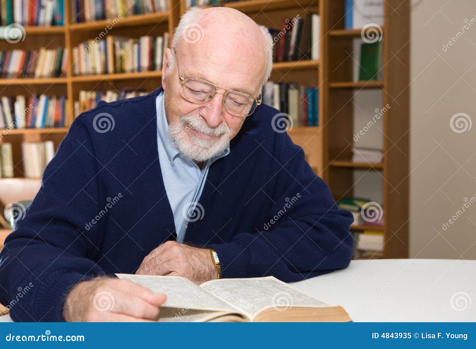 Senior Reader stock image. Image of happy, mature, handsome - 4843935
