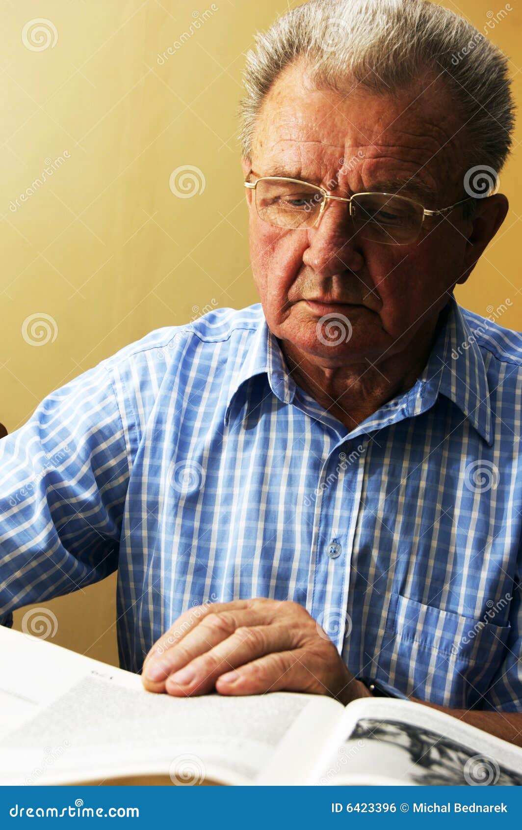 Senior reading book stock photo. Image of adult, night - 6423396