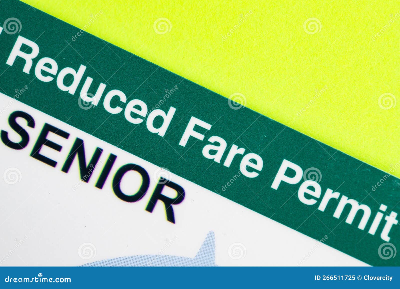 Senior Reduced Fare Pass stock image. Image of fare - 266511725