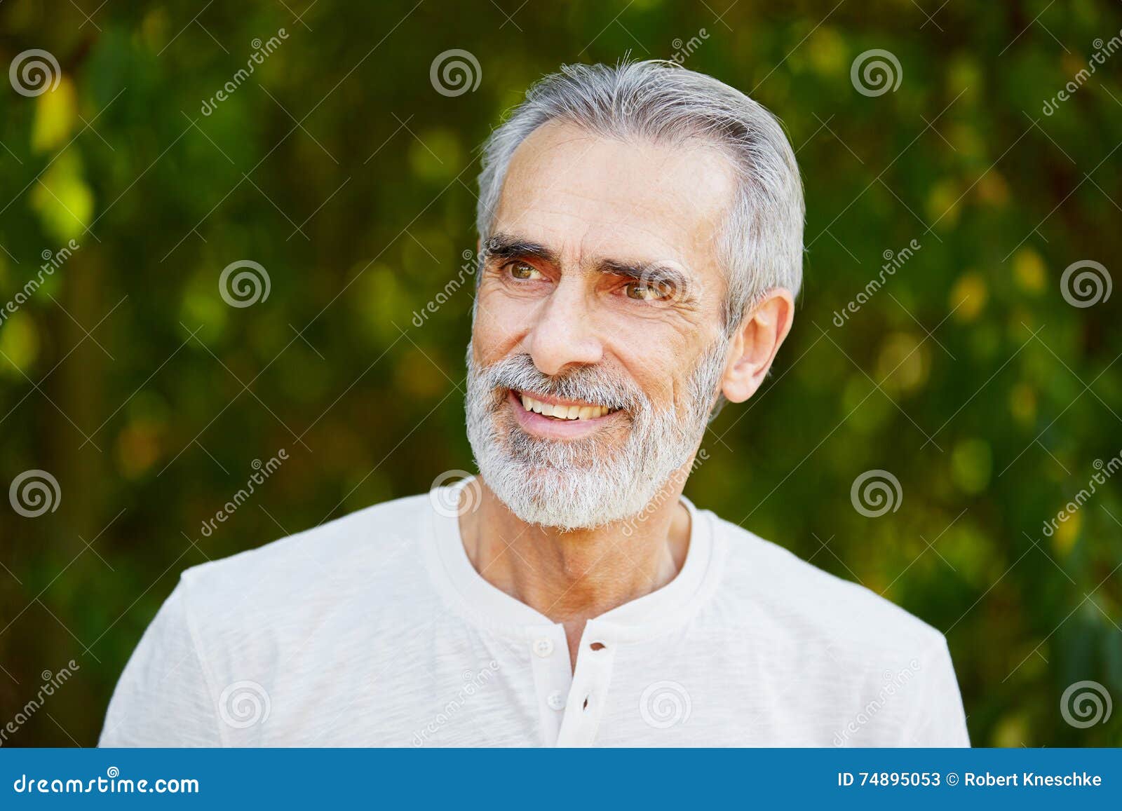 Senior Retired Man Smiling with Joy Stock Image - Image of view, summer ...