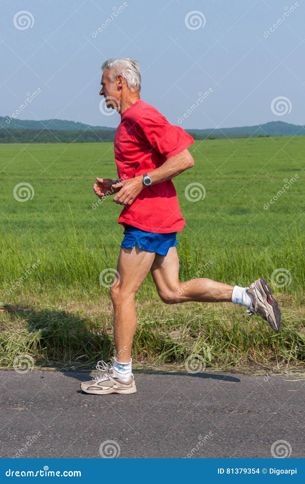 Senior Runner while Training for a Competition Stock Photo - Image of ...