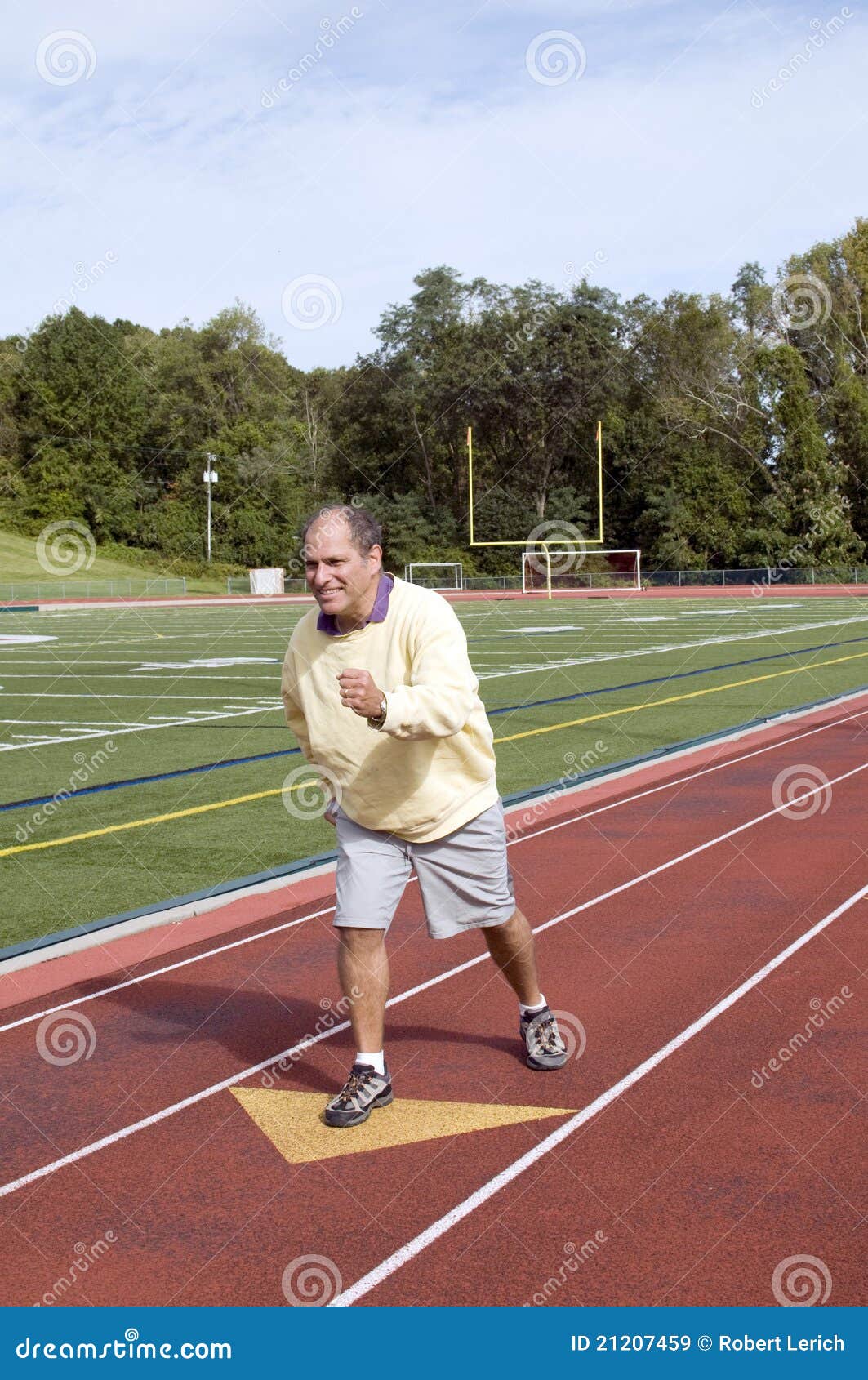 Senior Running Sports Field Running Stock Image - Image of happy ...