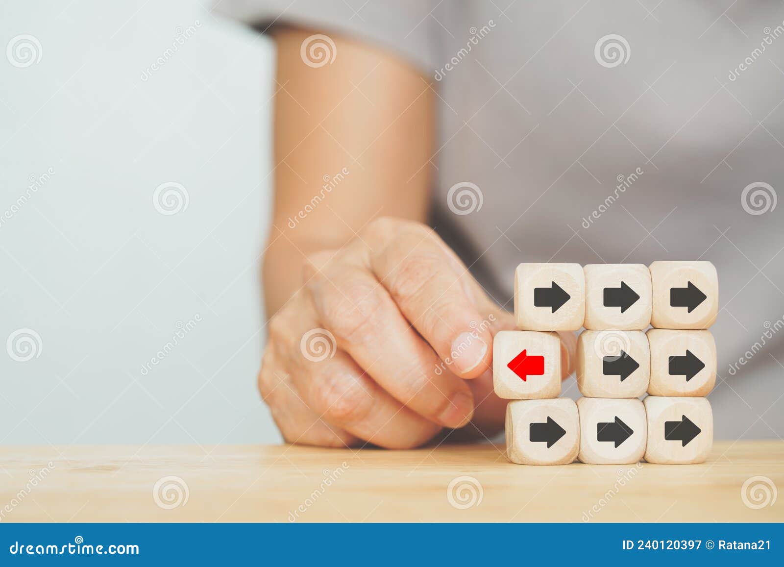 Hand Choose Red Arrow, Difference Direction from Others, for Innovation ...