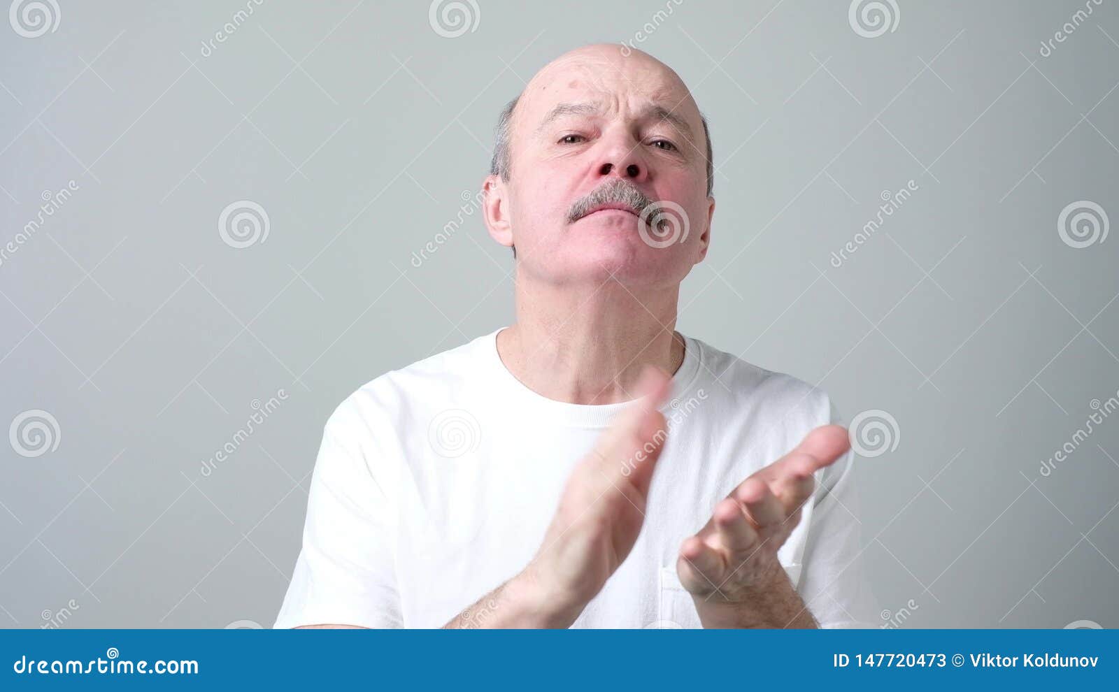 Senior Sad Man Clapping Hands with Disappointment Stock Video - Video ...