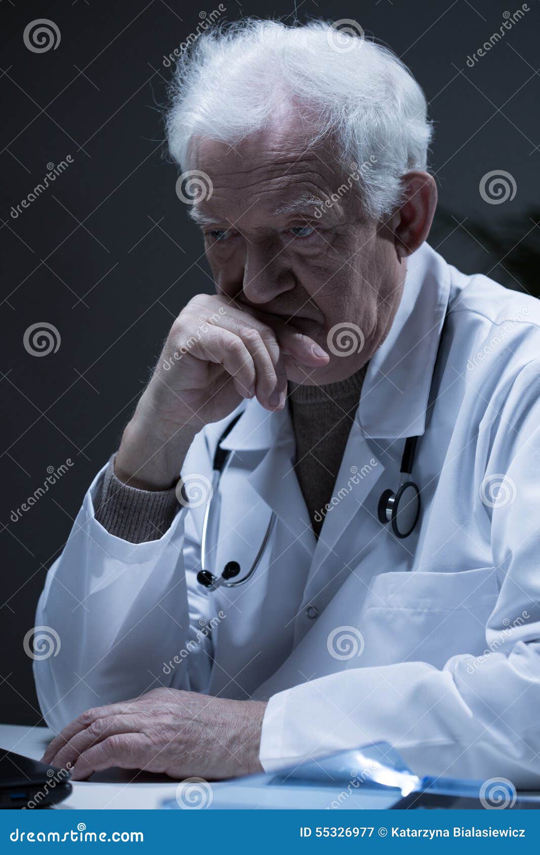 Senior sad physician stock image. Image of older, color - 55326977