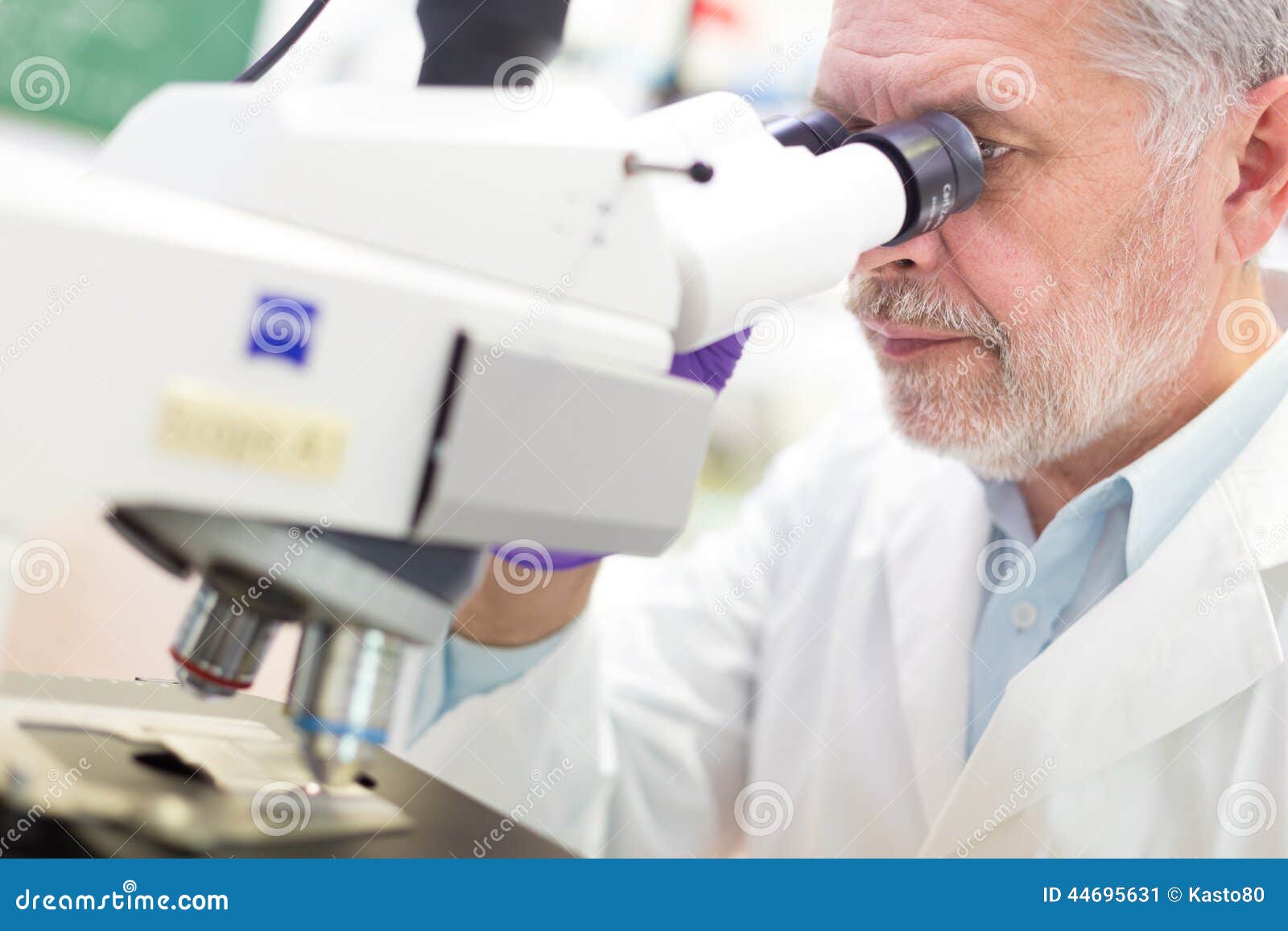 Senior Scientist Microscoping in Lab. Stock Image - Image of diagnostic ...
