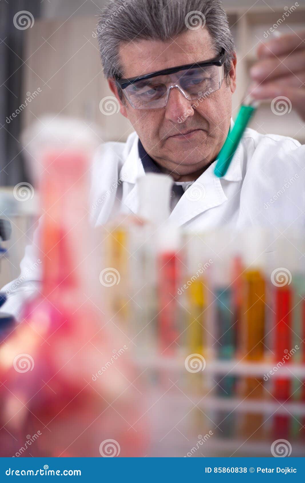 Senior Scientist Researching in Laboratory Stock Photo - Image of ...