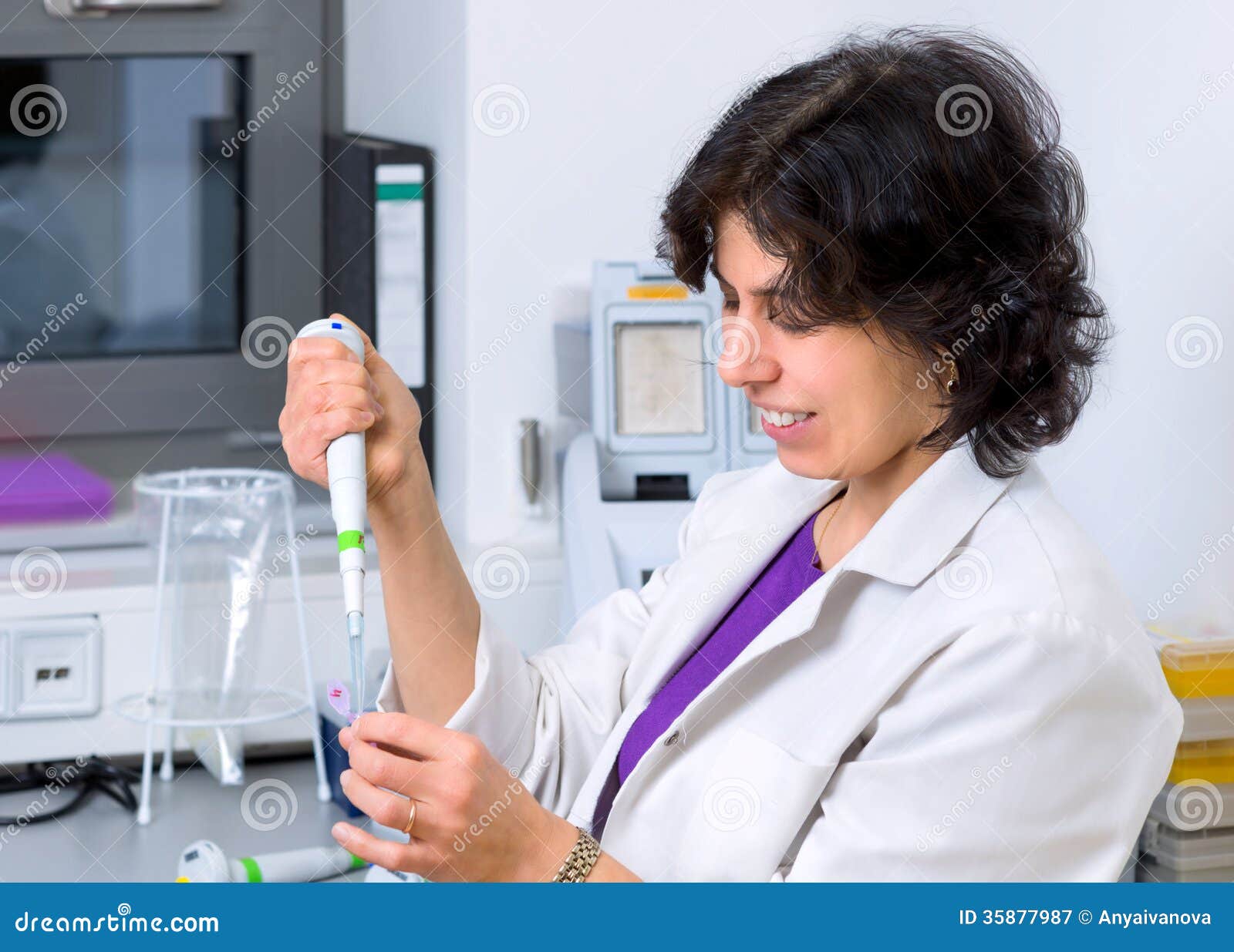Senior Scientist Works in the Lab Stock Image - Image of glasses, curly ...