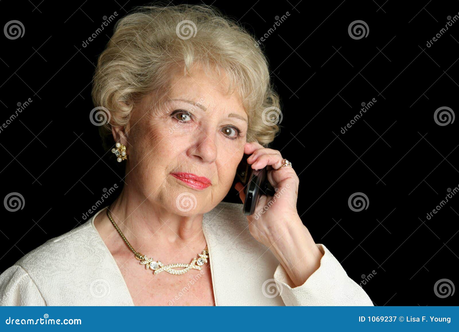Senior on Serious Phone Call Stock Image - Image of retire, cell: 1069237