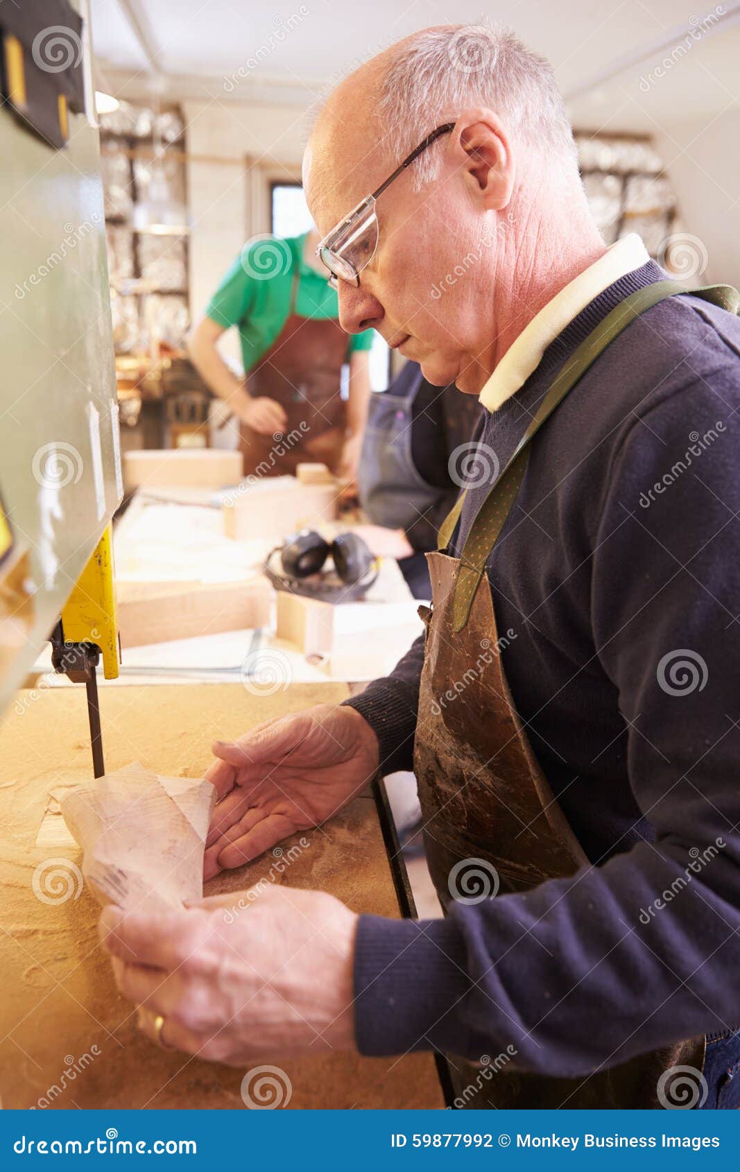 Senior Shoemaker Shaping Shoe Lasts in a Workshop Stock Photo - Image ...