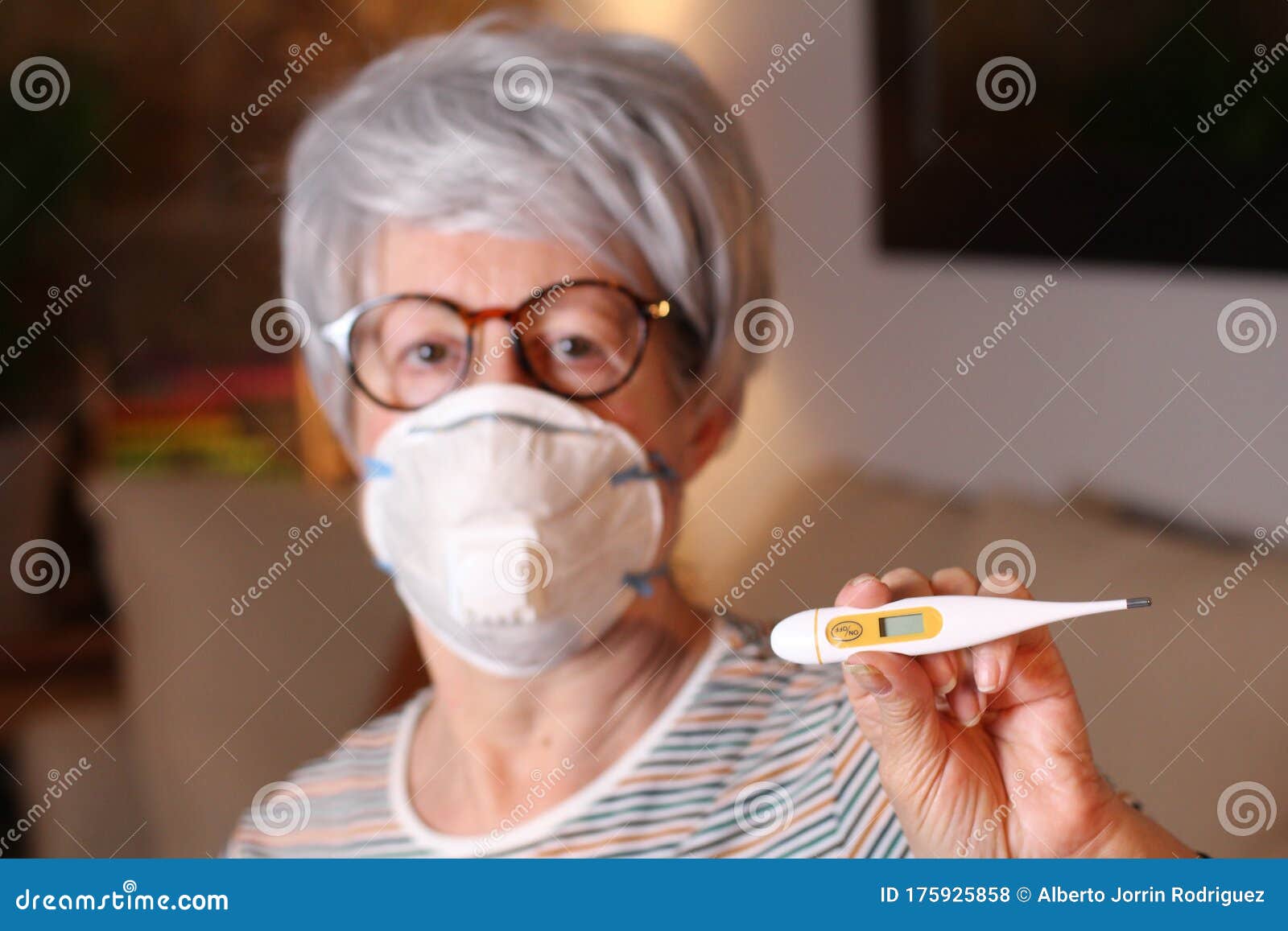Senior Sick Woman with Fever Stock Photo - Image of health, pandemic ...