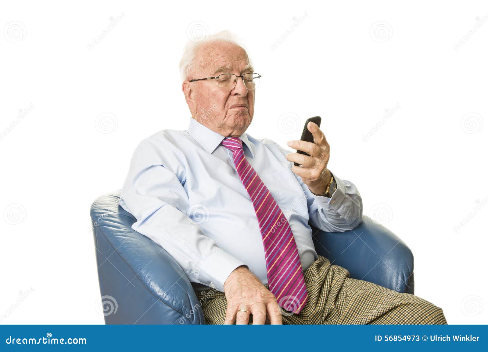 Senior with smartphone stock image. Image of clever, copyspace - 56854973