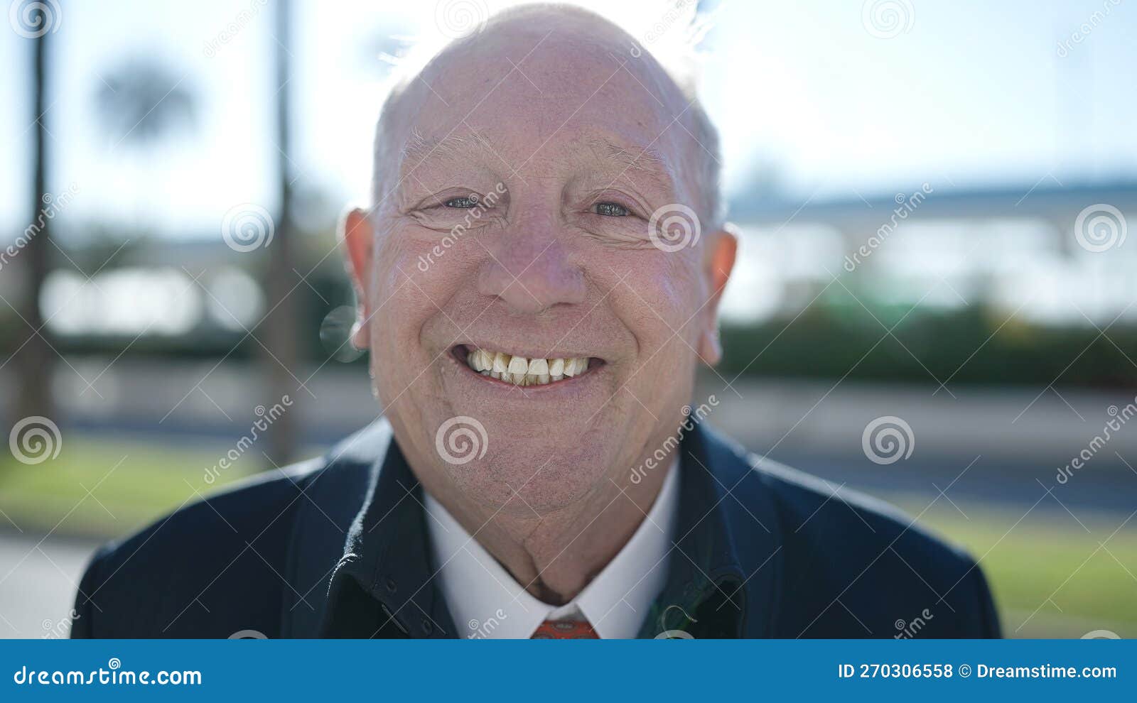 Senior Smiling Confident at Street Stock Photo - Image of urban ...