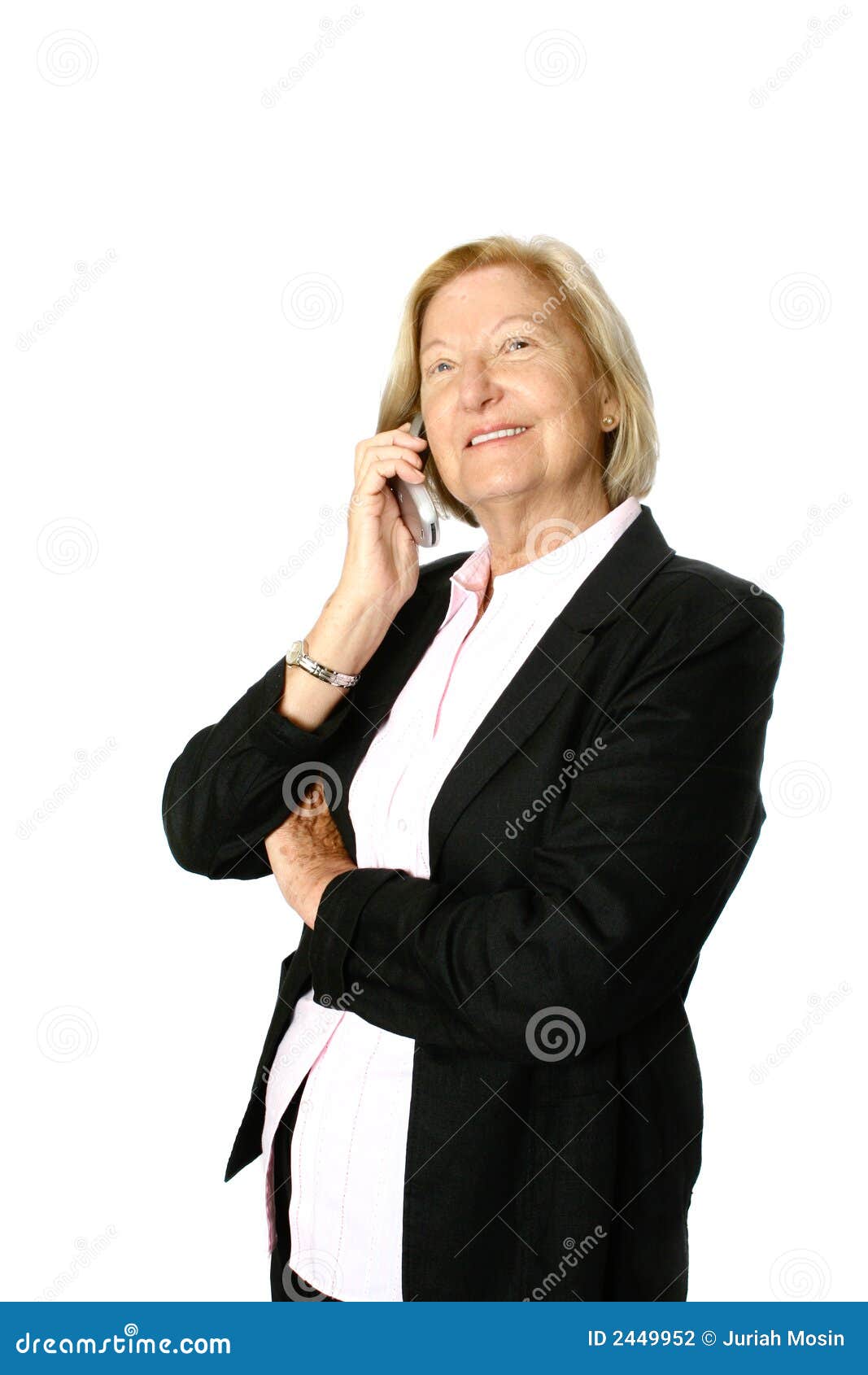 Senior Smiling on Phone Call Stock Photo - Image of executive ...