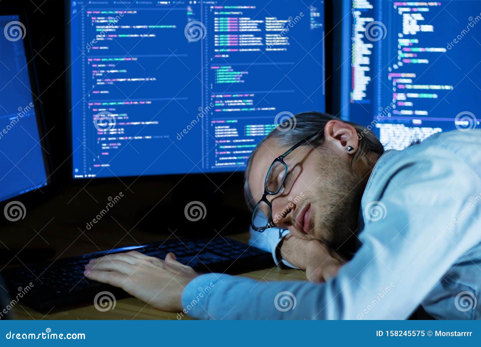Software Developer Freelancer Working With Program Code Stock Image Image Of Programming