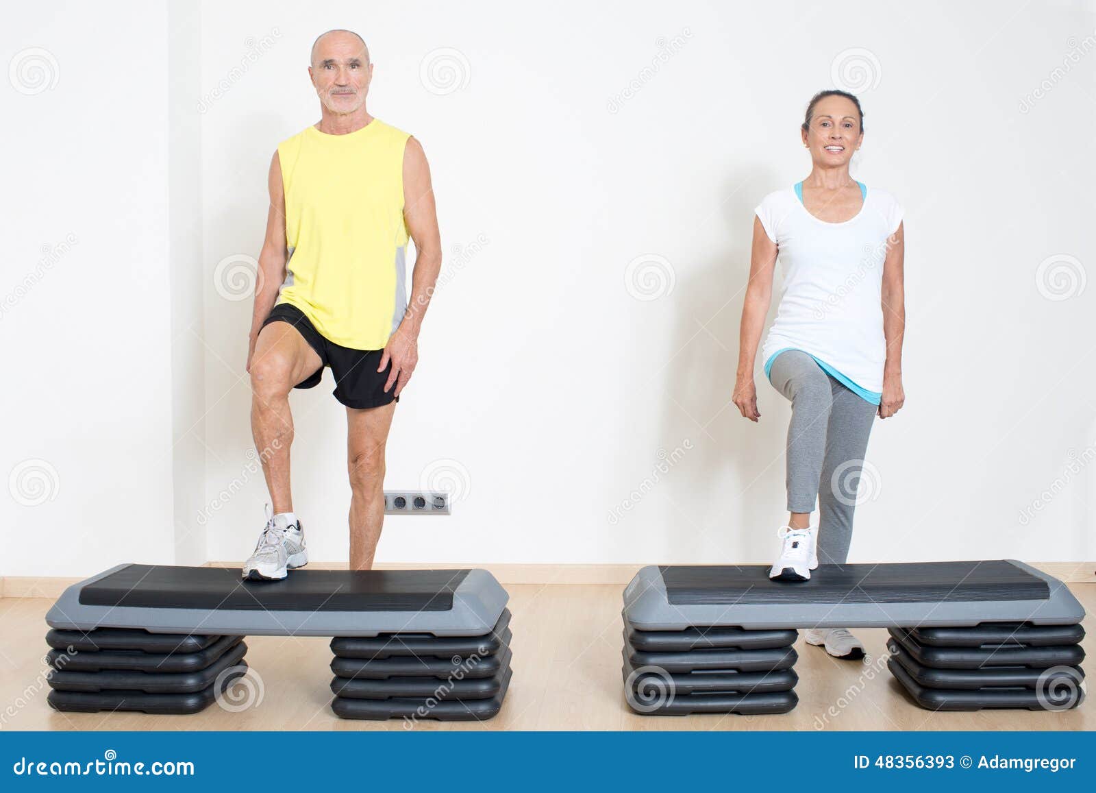 Senior step exercise stock image. Image of endurance - 48356393