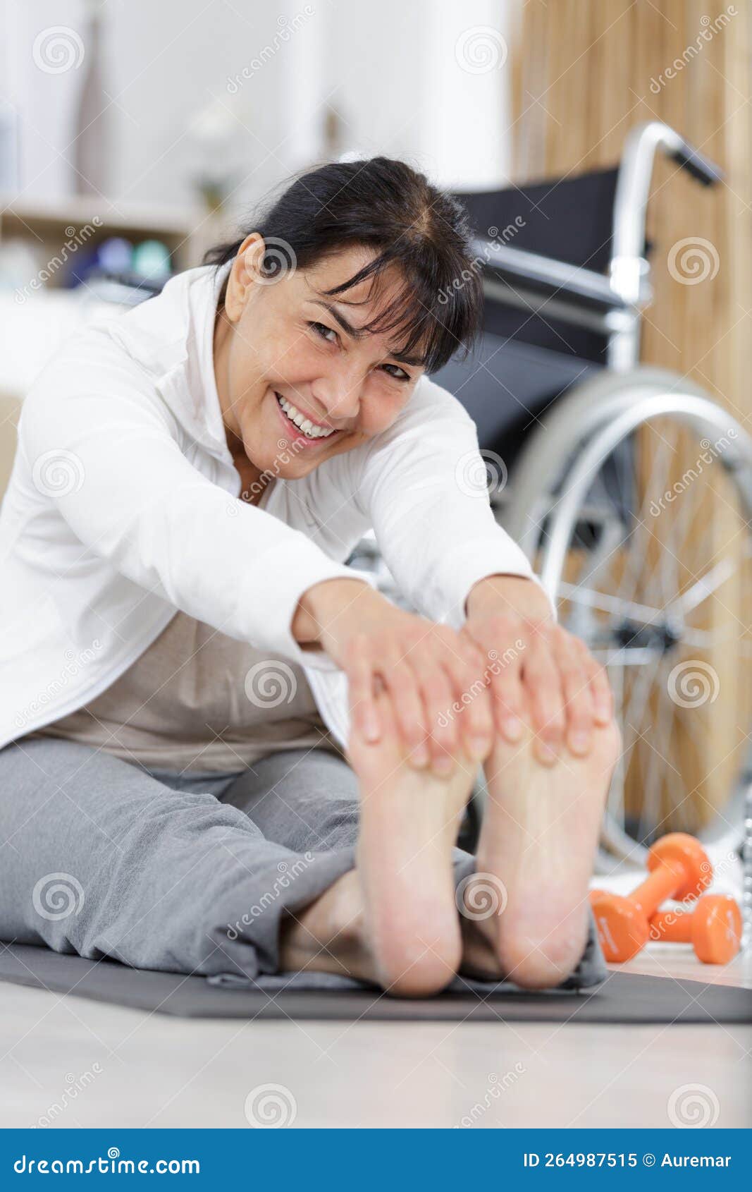 Senior Stretching Legs in Studio Stock Image - Image of male ...