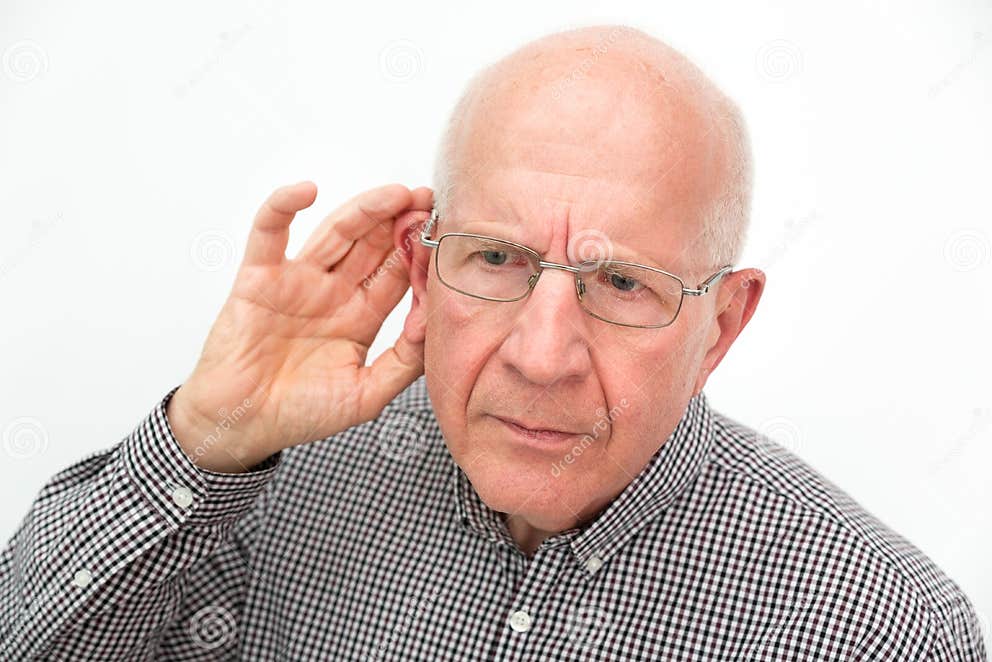 Senior Suffering from Deafness Stock Image - Image of caucasian ...