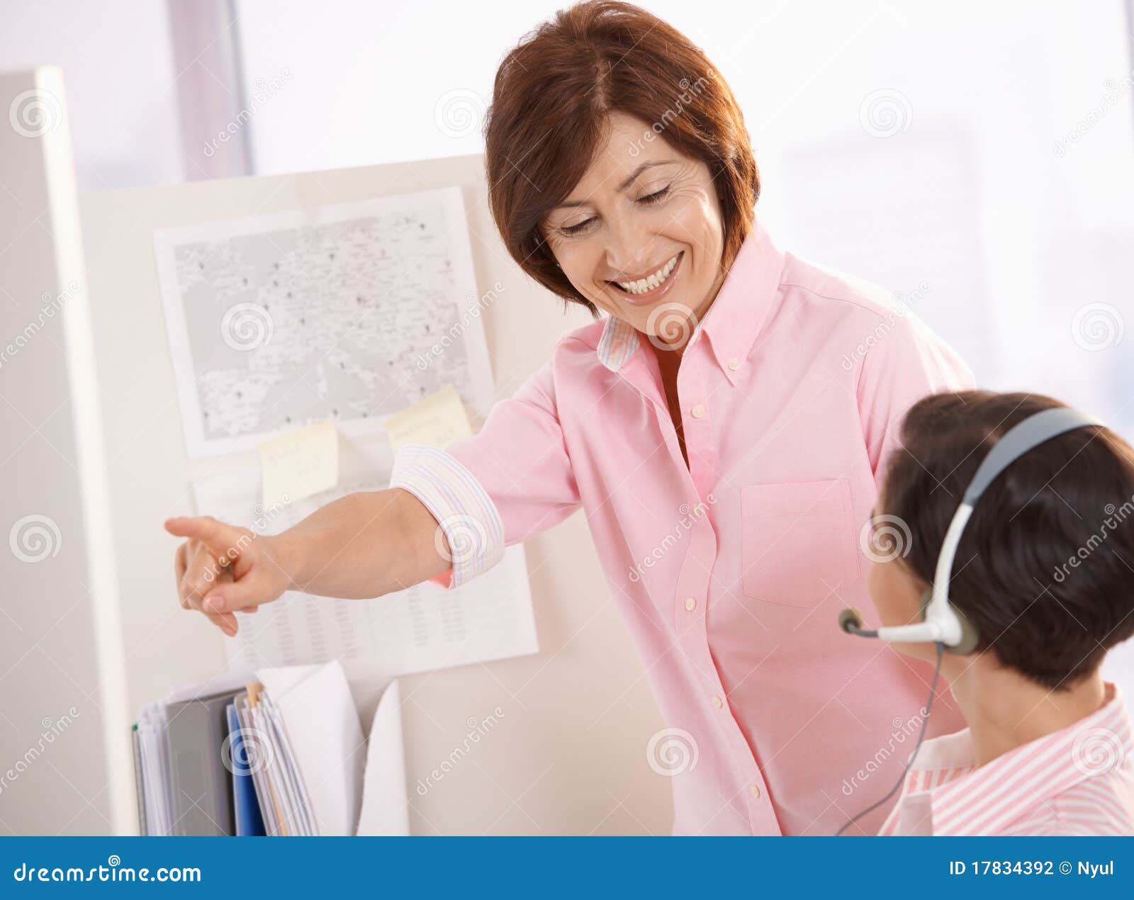 Senior Supervisor Helping Customer Care Operator Stock Photo - Image of ...