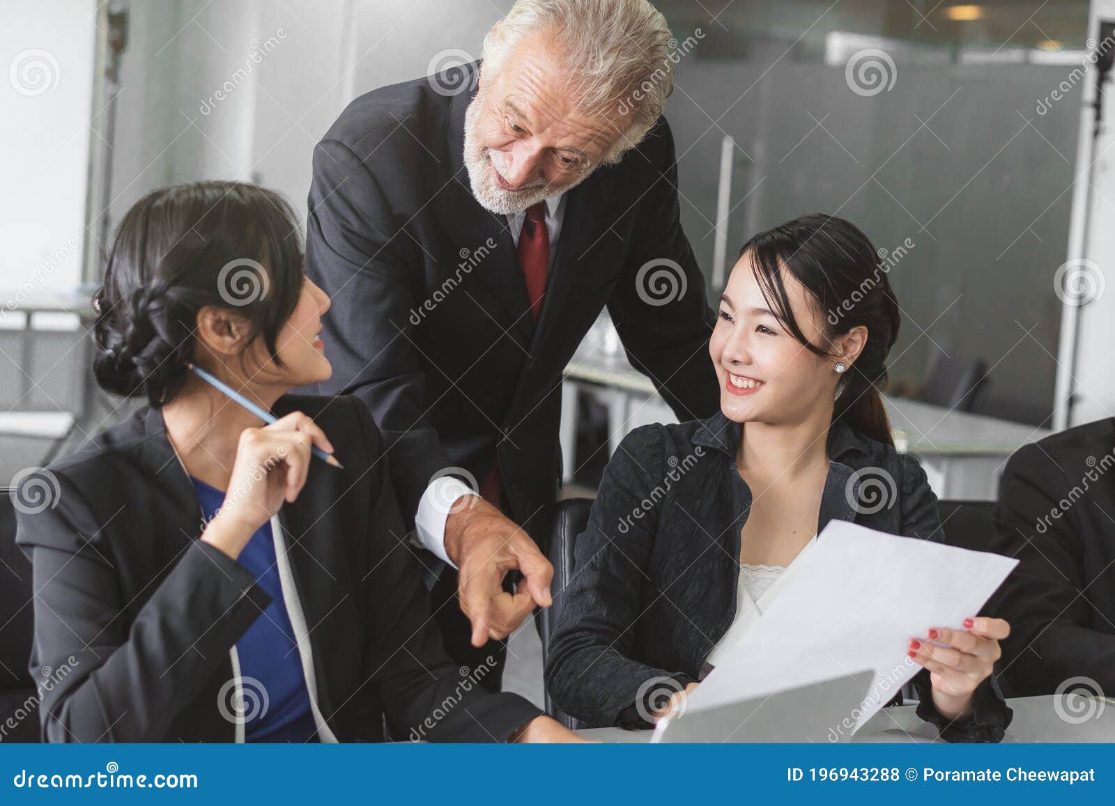 Senior Supervisor Teaching His Marketing Team in Meeting of Trainee ...