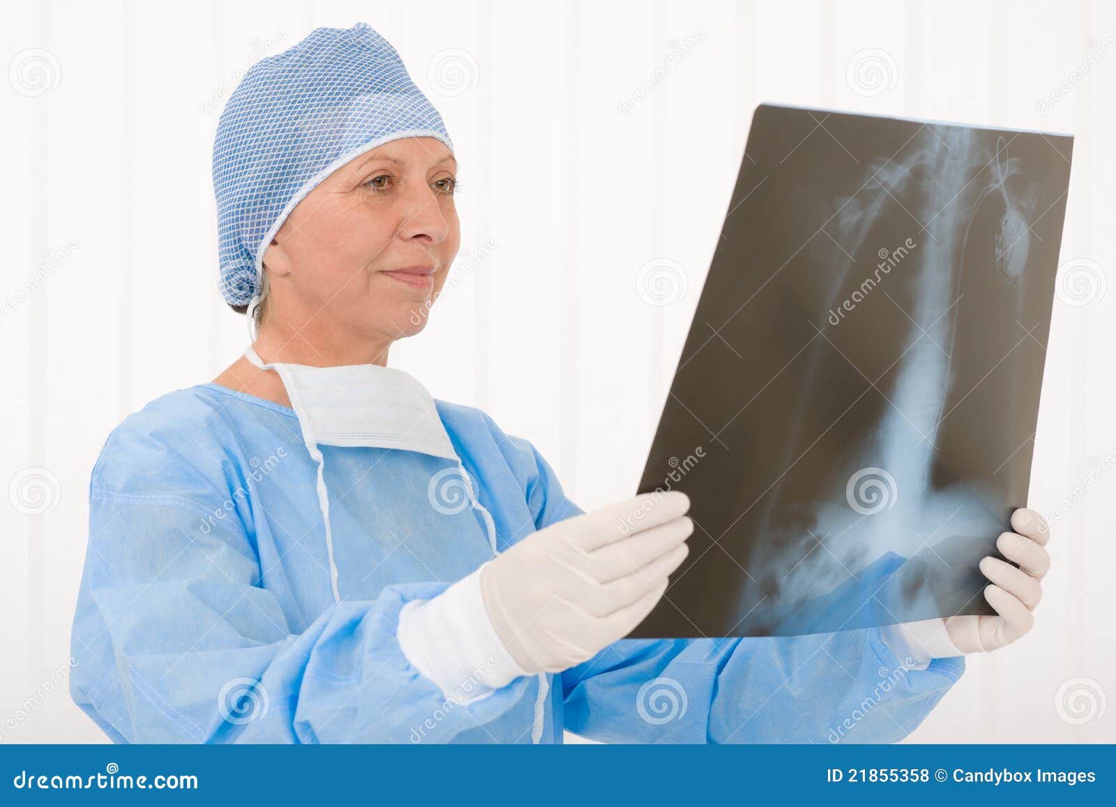 Senior Surgeon Female Hold X-ray Operation Overall Stock Photo - Image ...