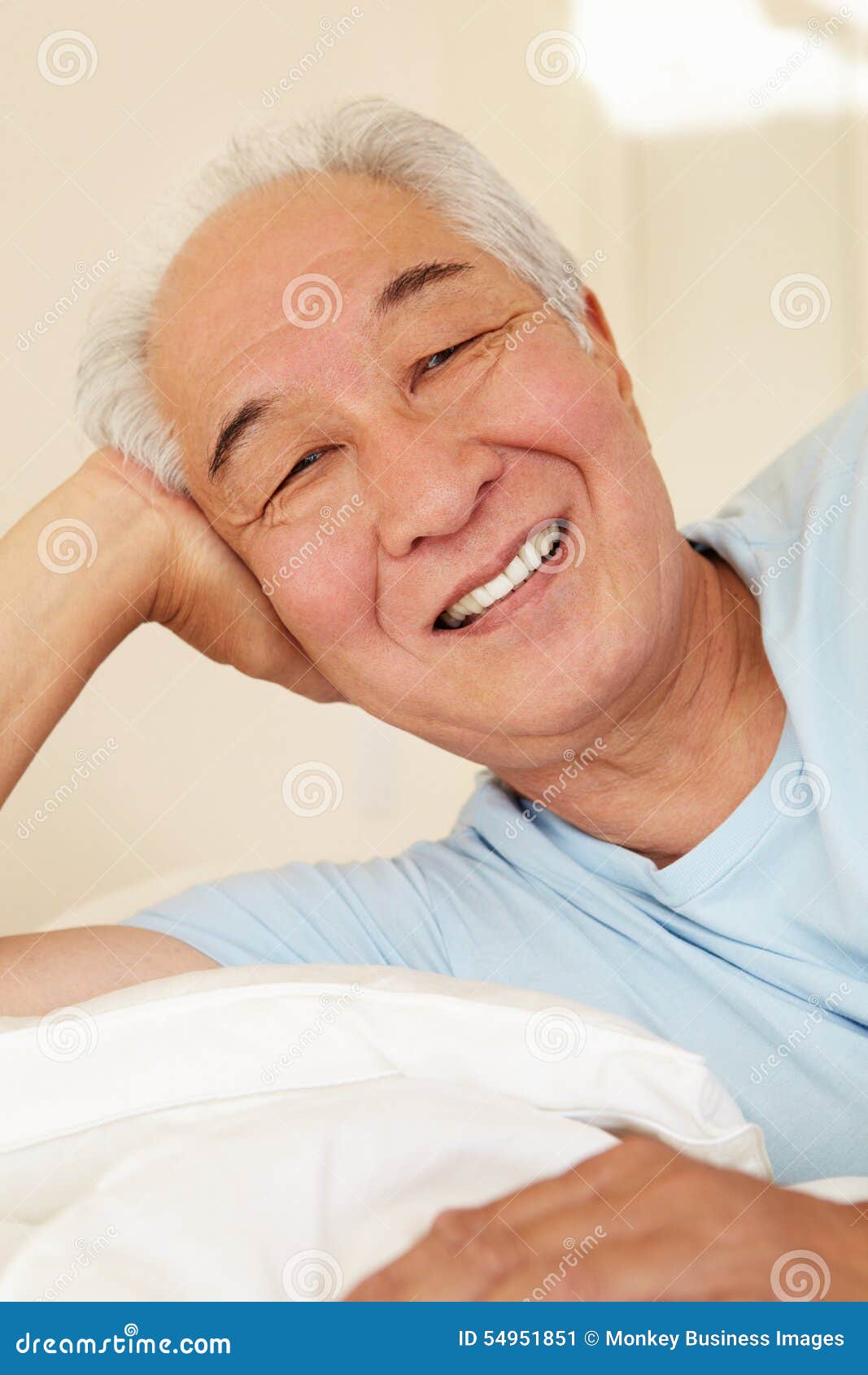 Senior Taiwanese Man Resting Stock Image - Image of enjoying, propped ...