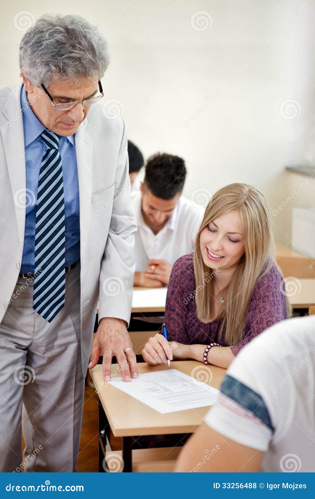 Senior teacher with class stock photo. Image of academic - 33256488