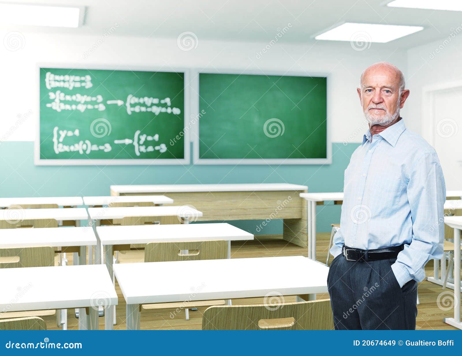 Senior teacher at school stock image. Image of learning - 20674649