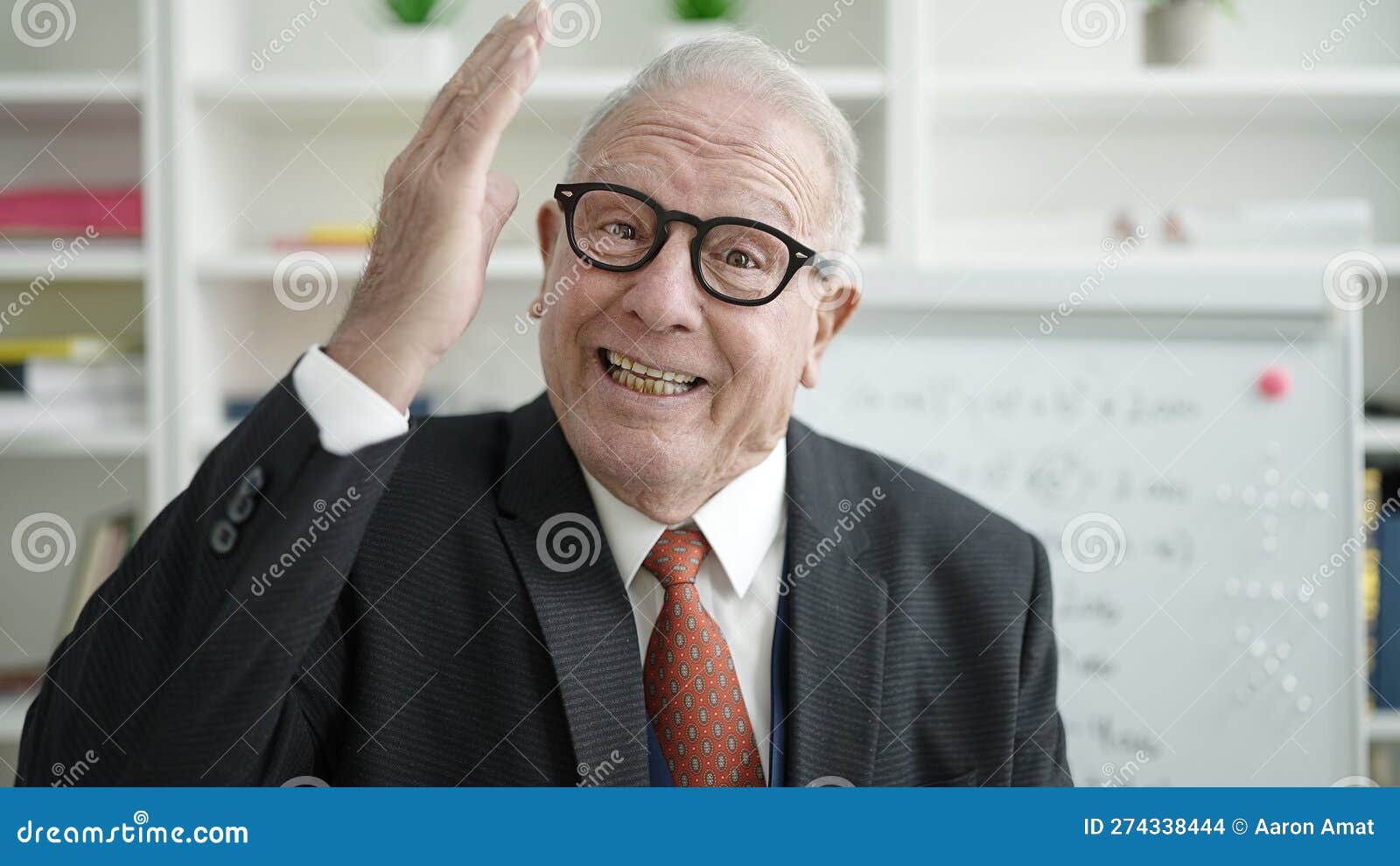 Senior Teacher Screaming Angry at University Classroom Stock Photo ...