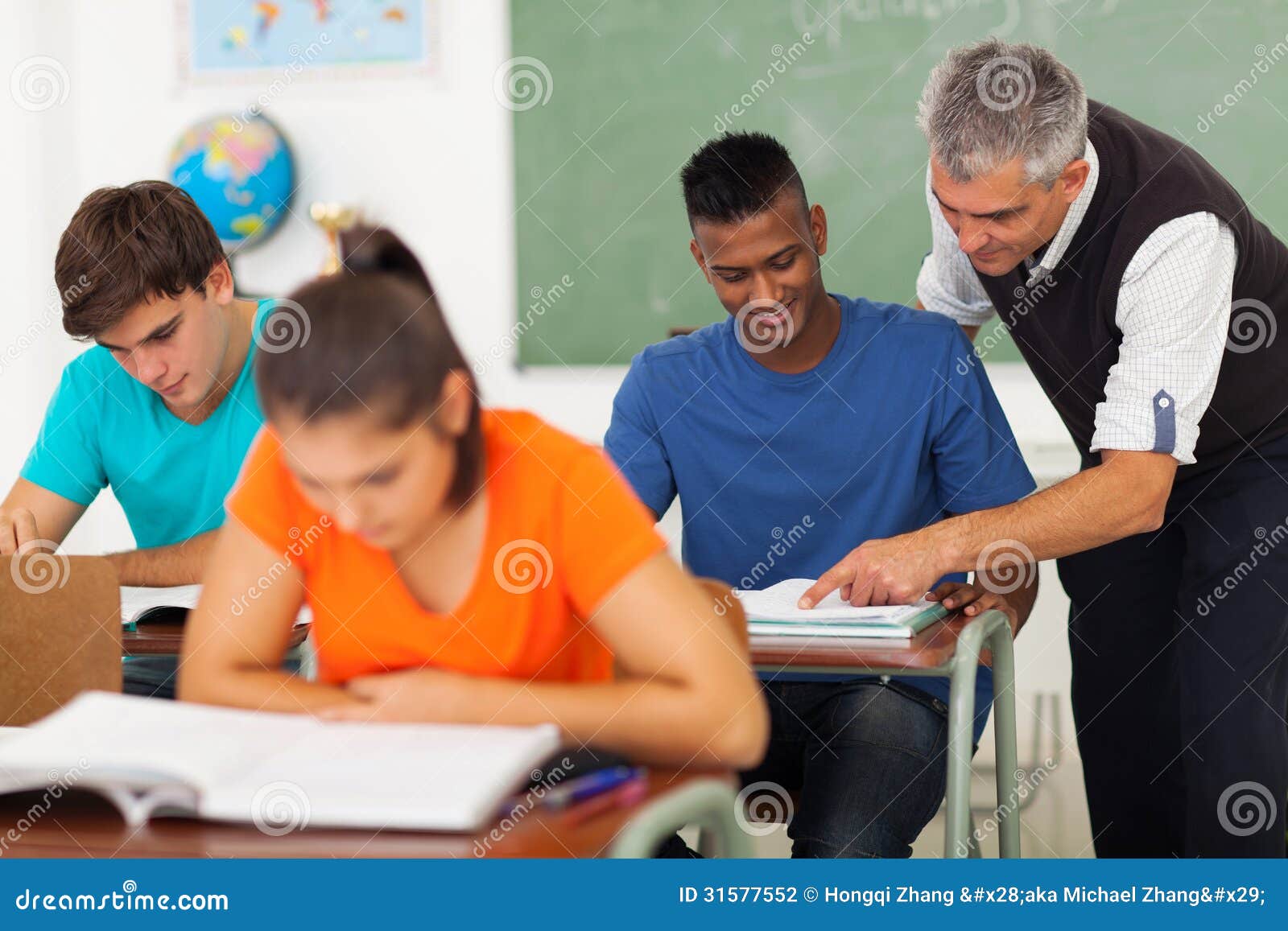 Senior teacher student stock photo. Image of classroom - 31577552
