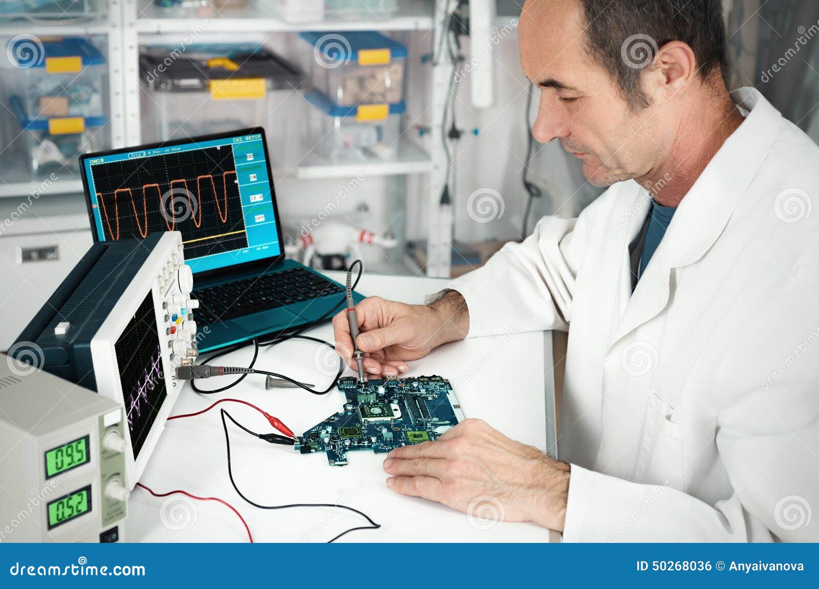 Senior Tech Works in Hartware Repair Facility Stock Photo - Image of ...