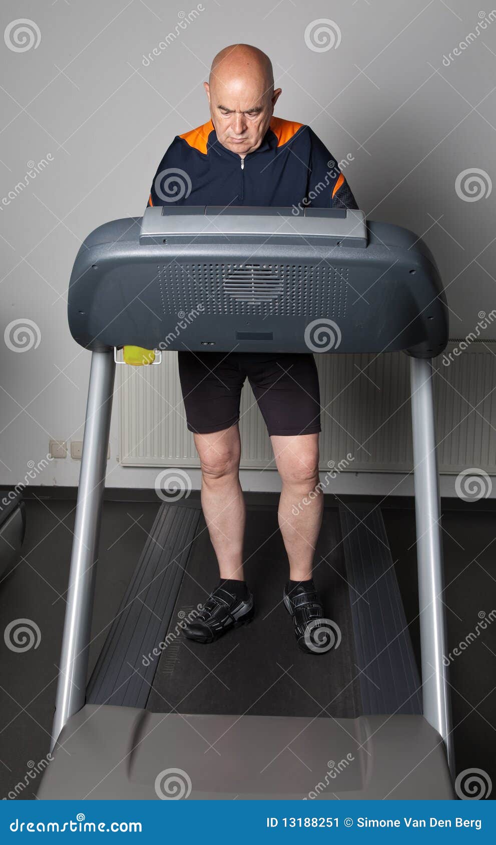 Senior on the threadmill stock image. Image of pension - 13188251