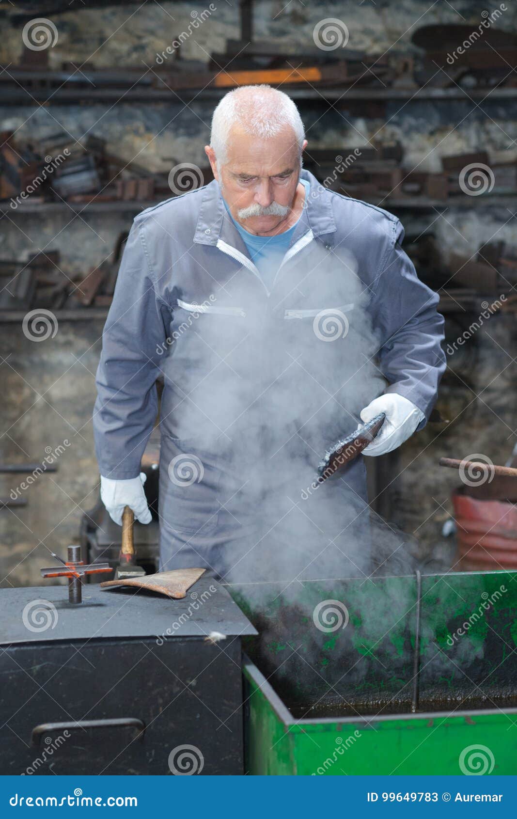 Tinsmith Master Makes A Mock-up Of A Pipe Royalty-Free Stock Photo ...