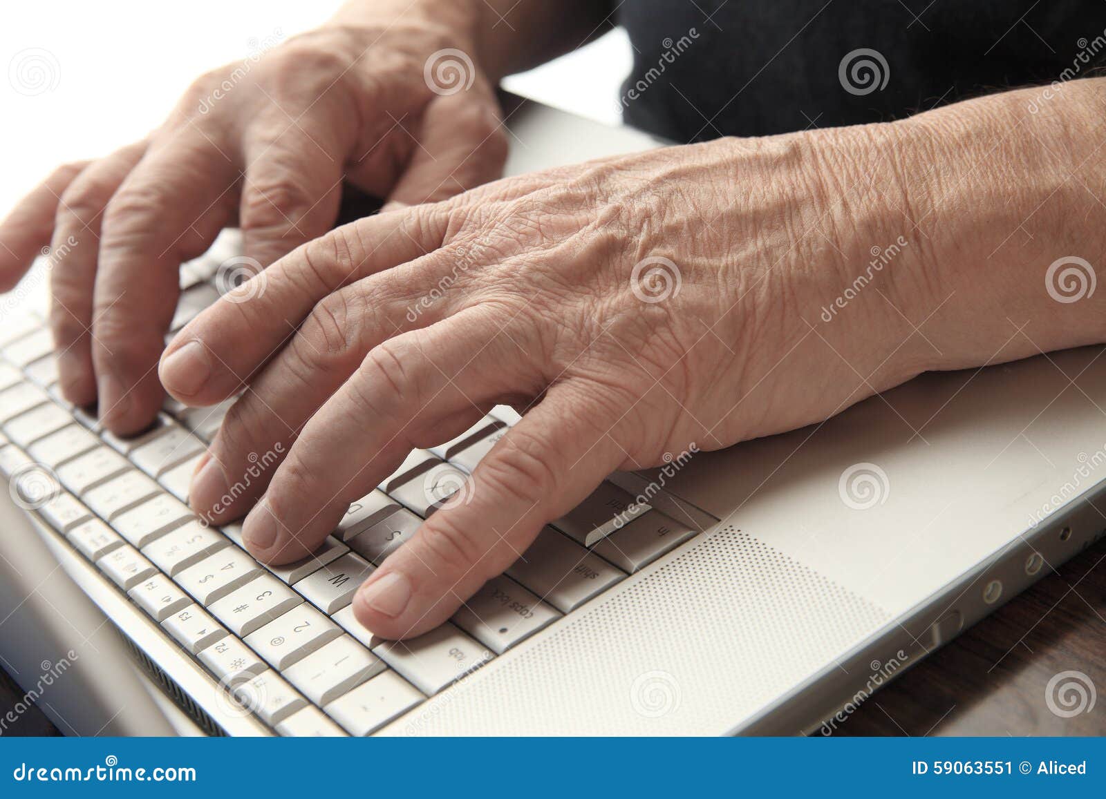 Senior typing on computer stock image. Image of computer - 59063551