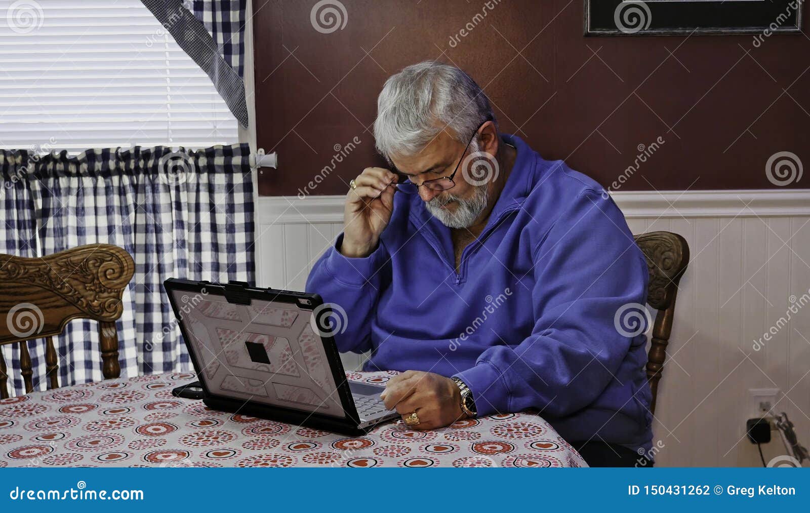 Senior Upset and Mad at Using a Computer and Technology Stock Photo ...