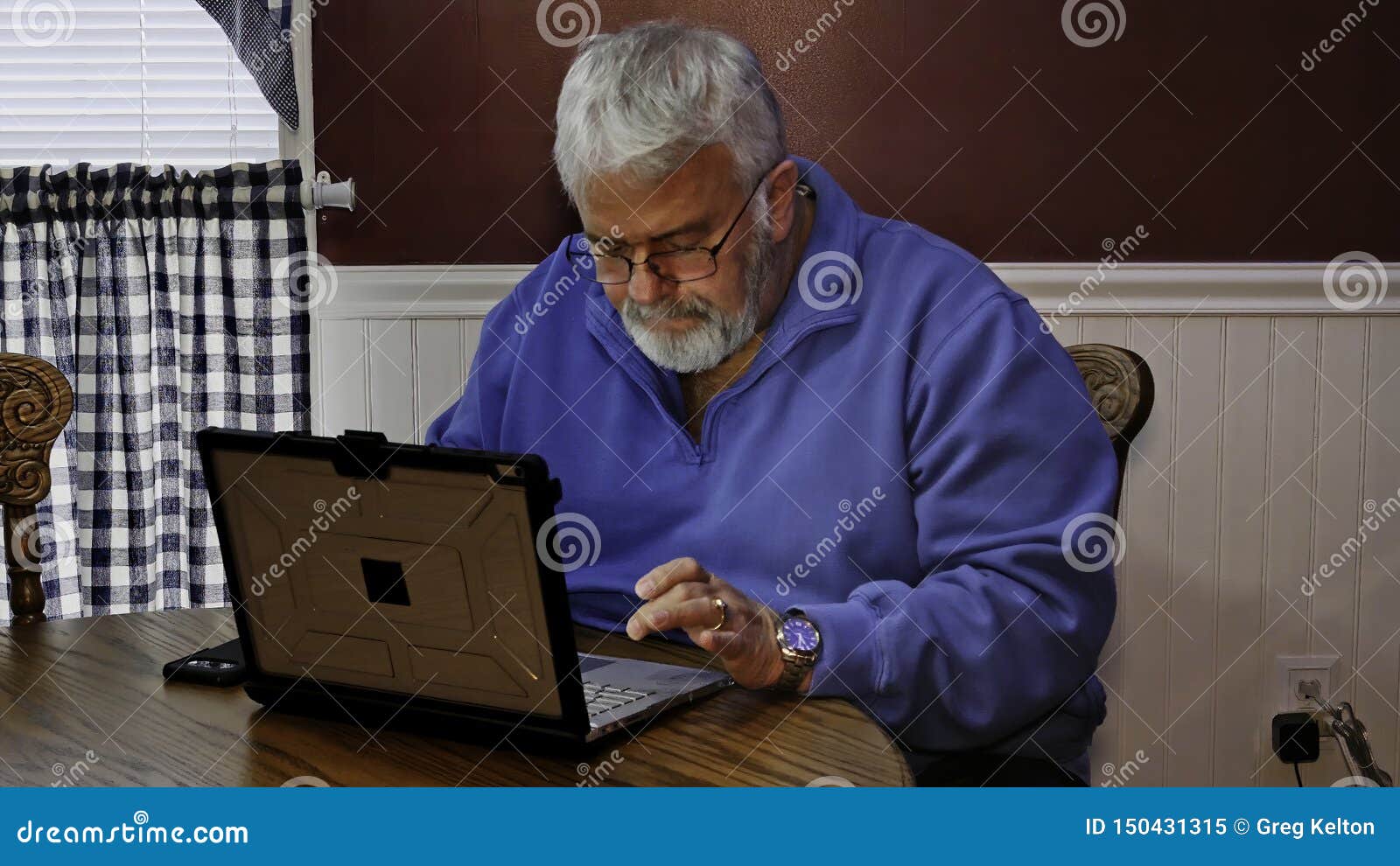 Senior Upset and Mad at Using a Computer and Technology Stock Image ...