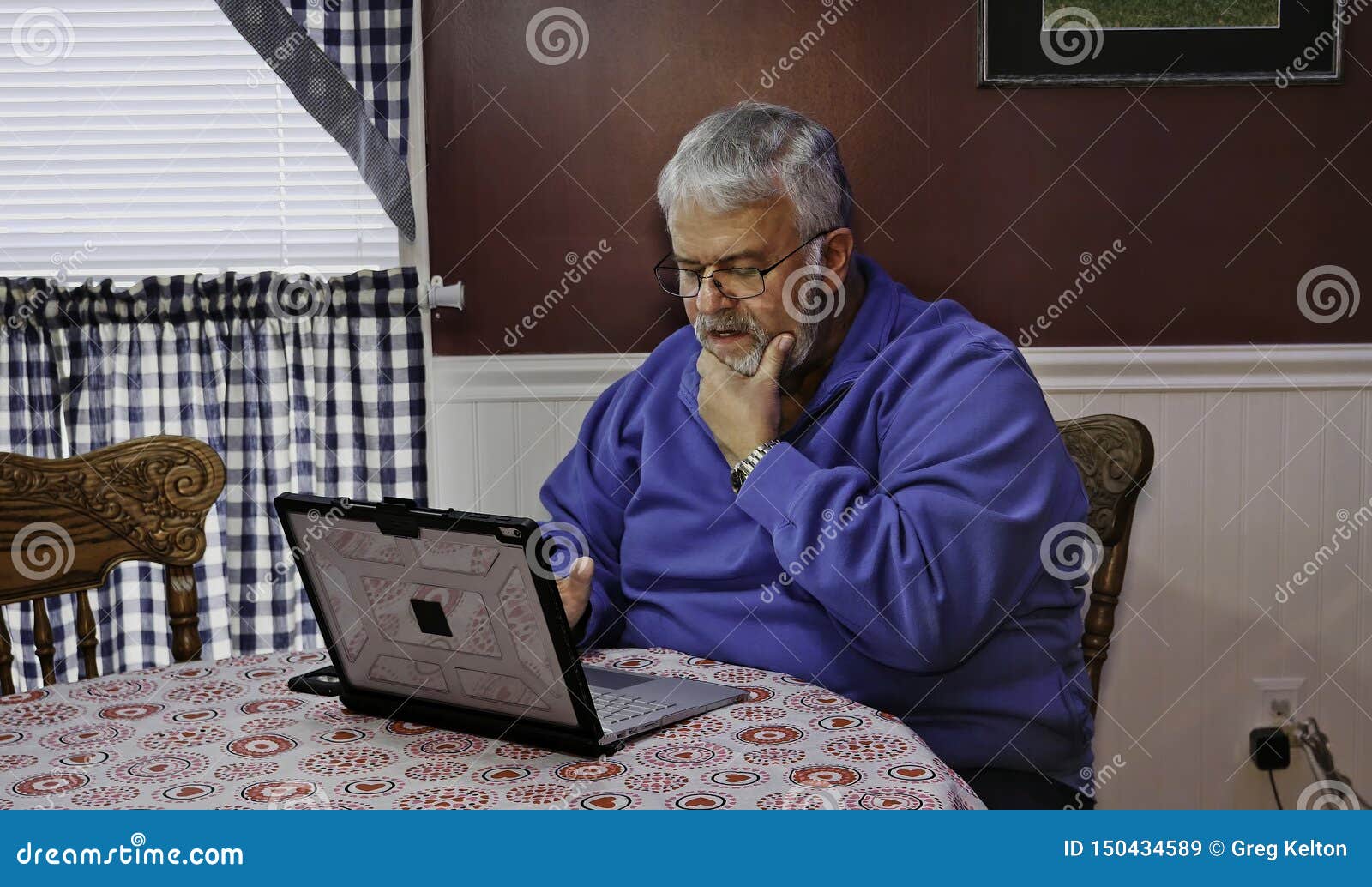 Senior Upset and Mad at Using a Computer and Technology Stock Image ...