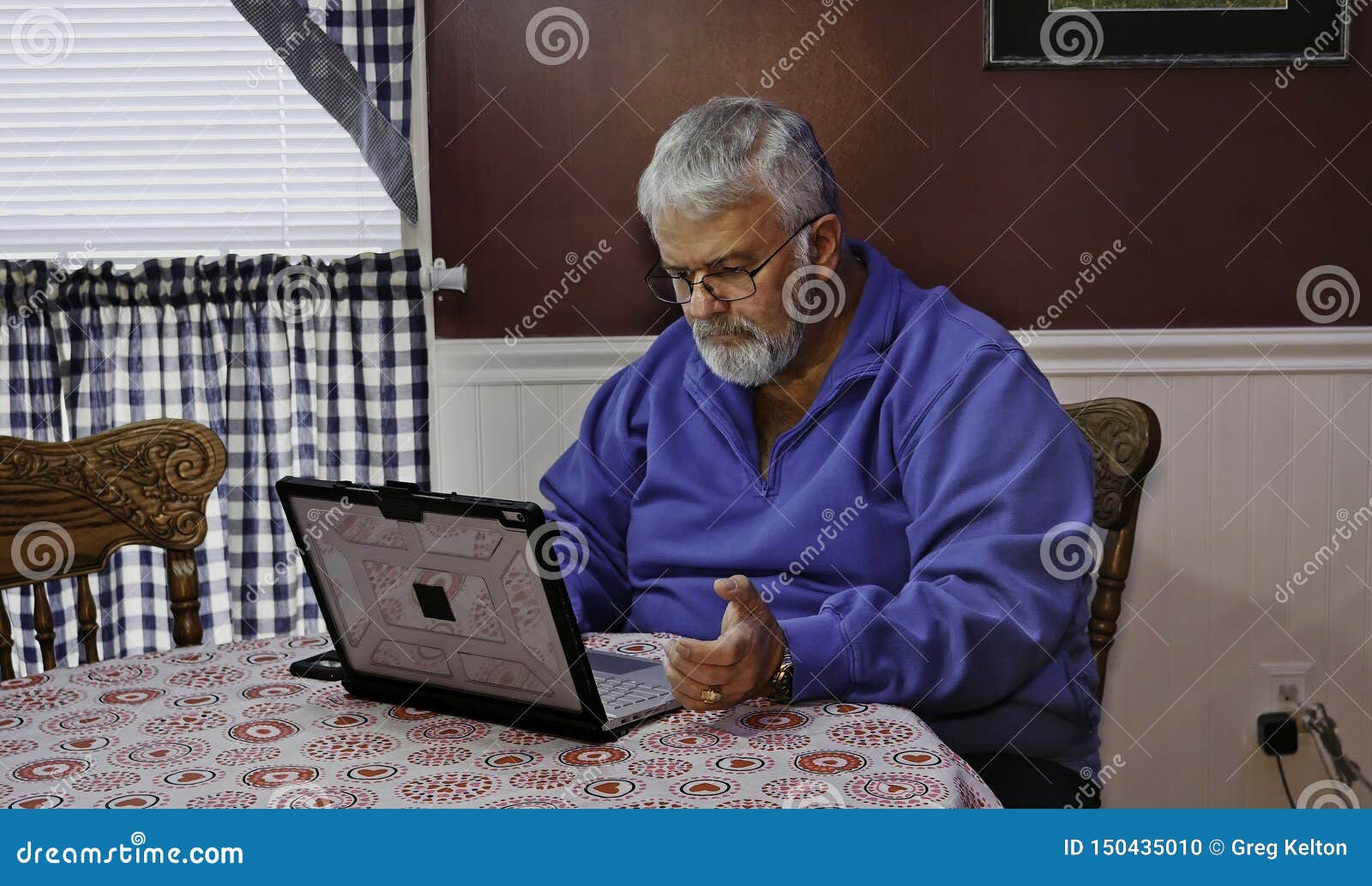 Senior Upset and Mad at Using a Computer and Technology Stock Photo ...