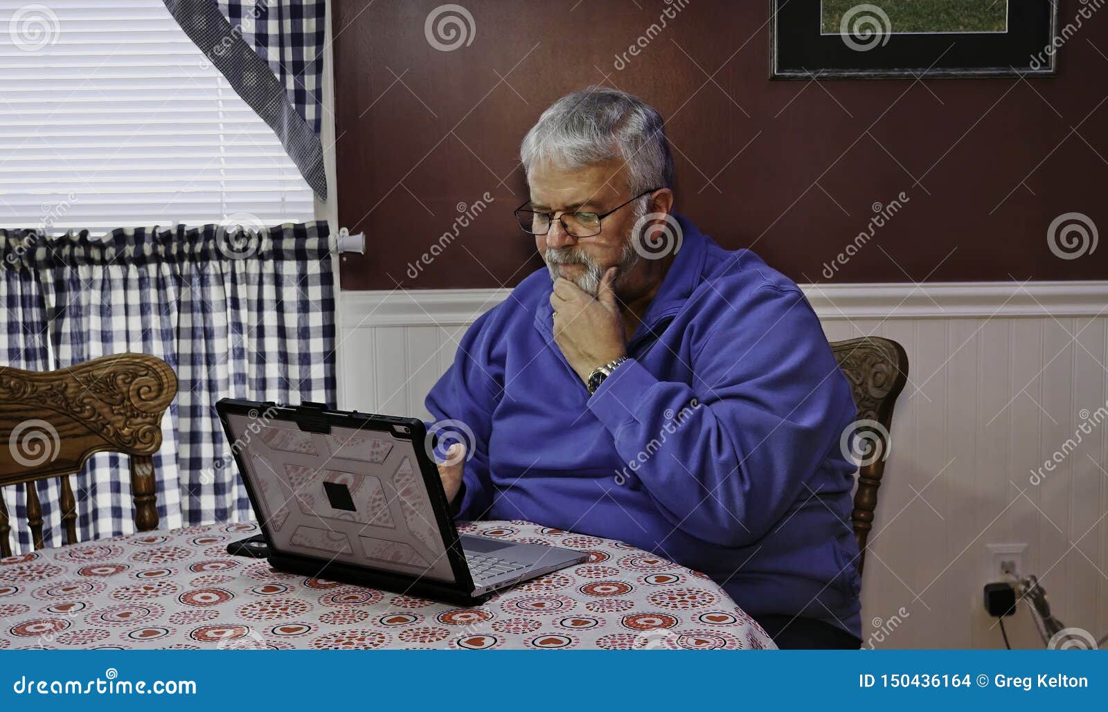 Senior Upset and Mad at Using a Computer and Technology Stock Photo ...