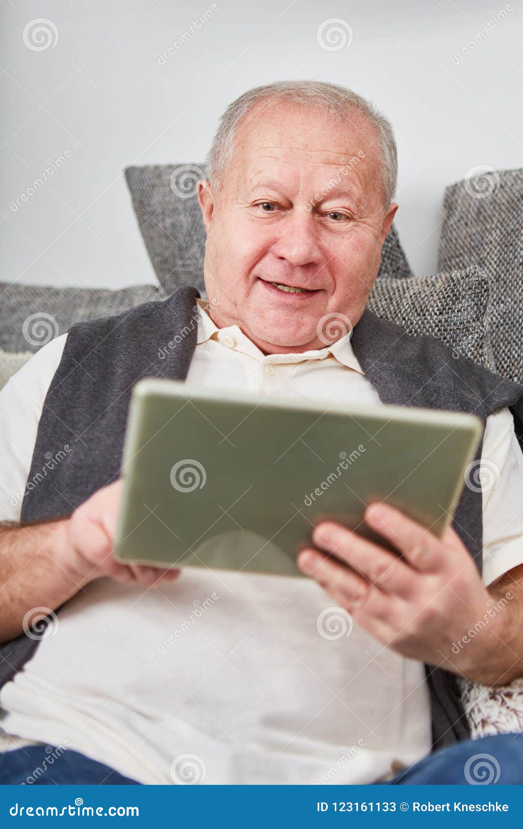 Senior Using Tablet Computer Stock Image - Image of tablet, citizen ...