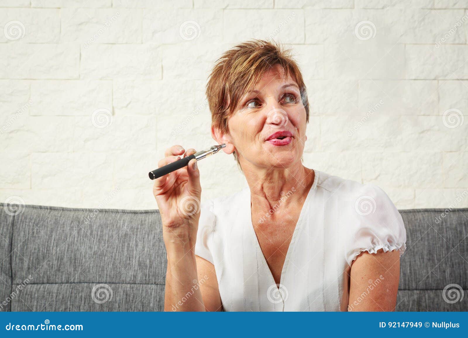 Senior Vaping, Enjoying an Electronic Cigarette Stock Image - Image of ...
