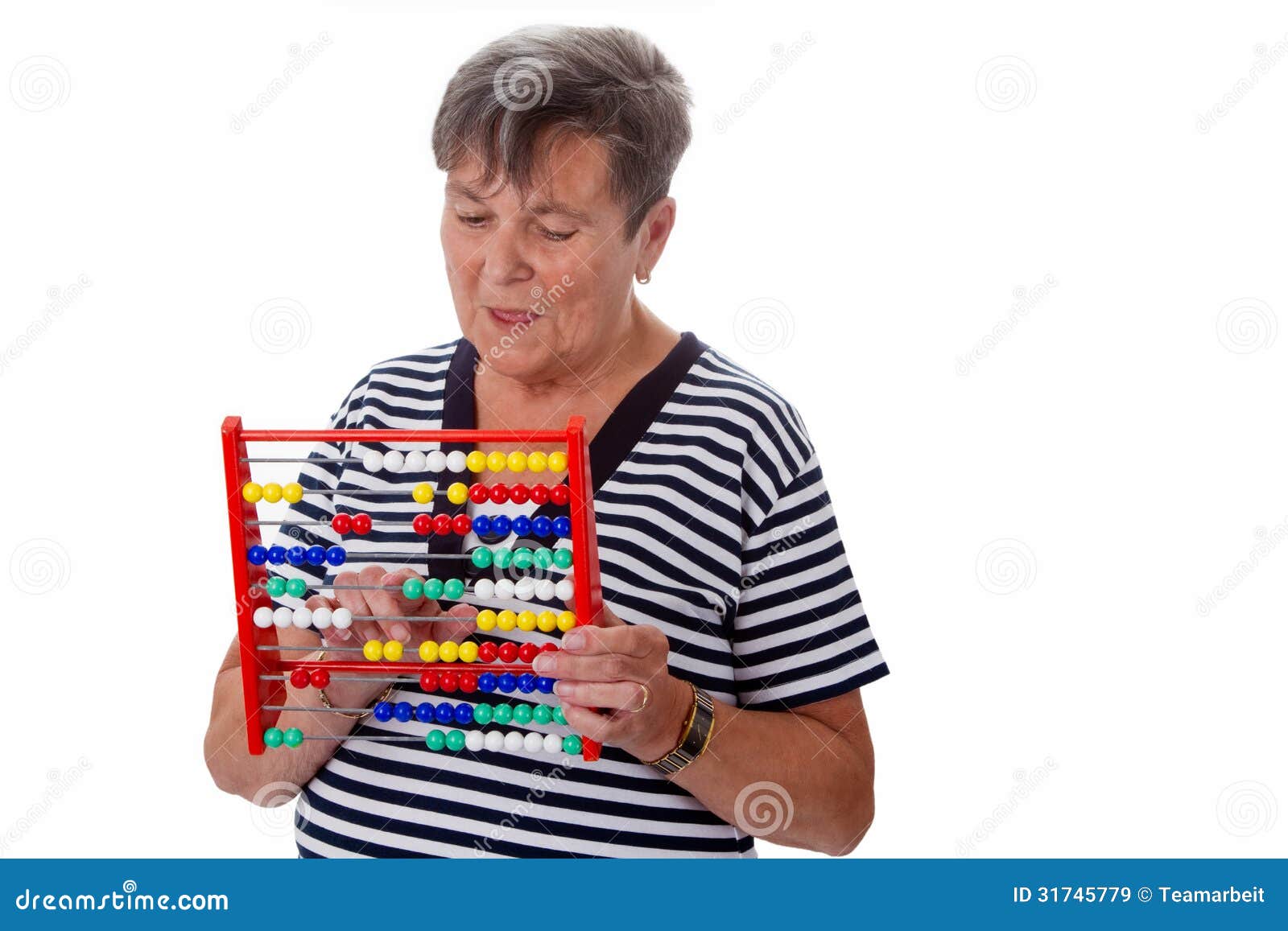 Senior woman with abacus stock image. Image of woman - 31745779