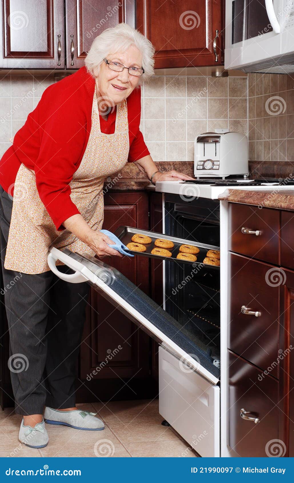 Senior Woman Baking Cookies Stock Image - Image of happy, housewife ...