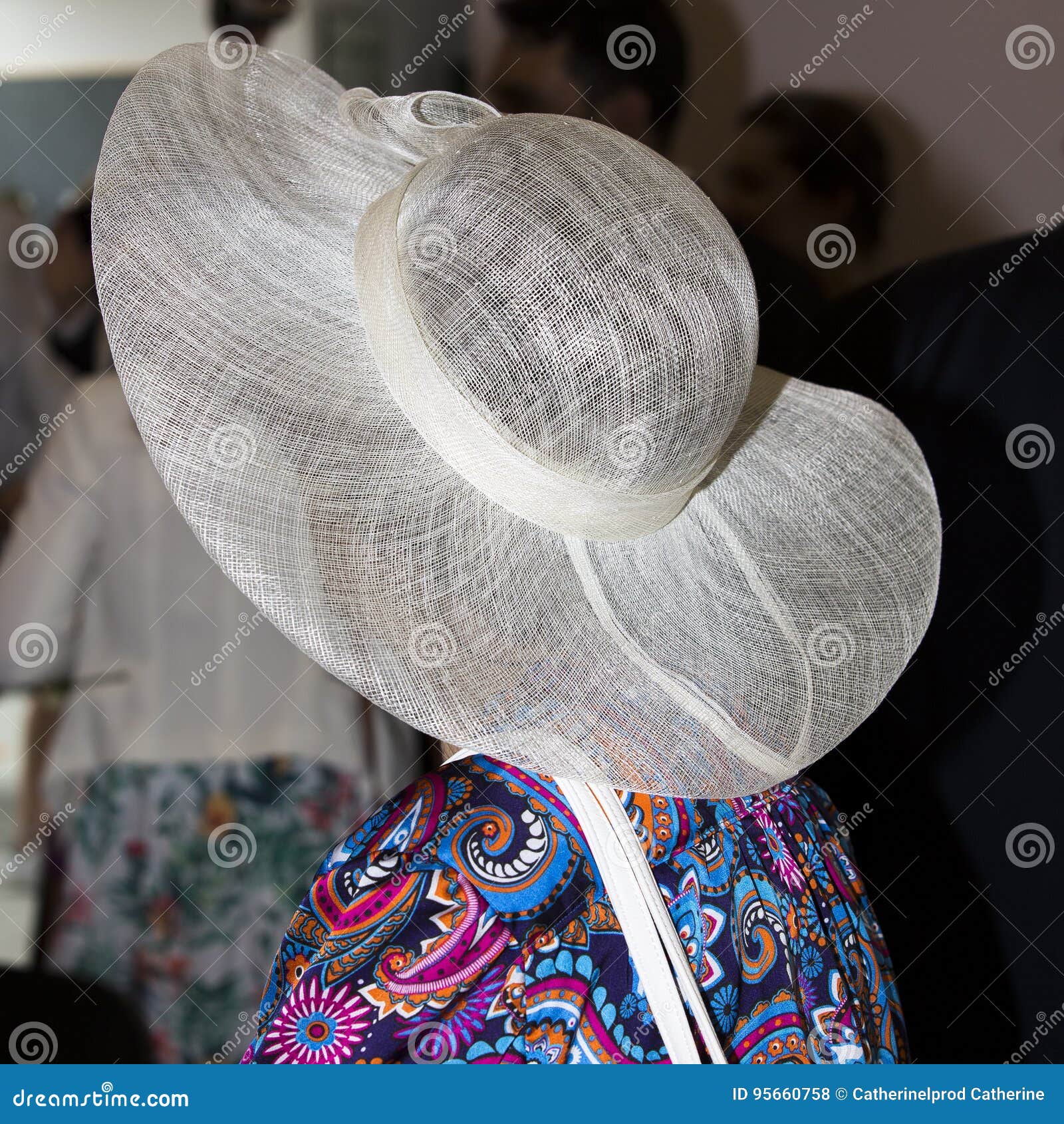 Senior Woman with Big White Hat Stock Photo - Image of fashion ...