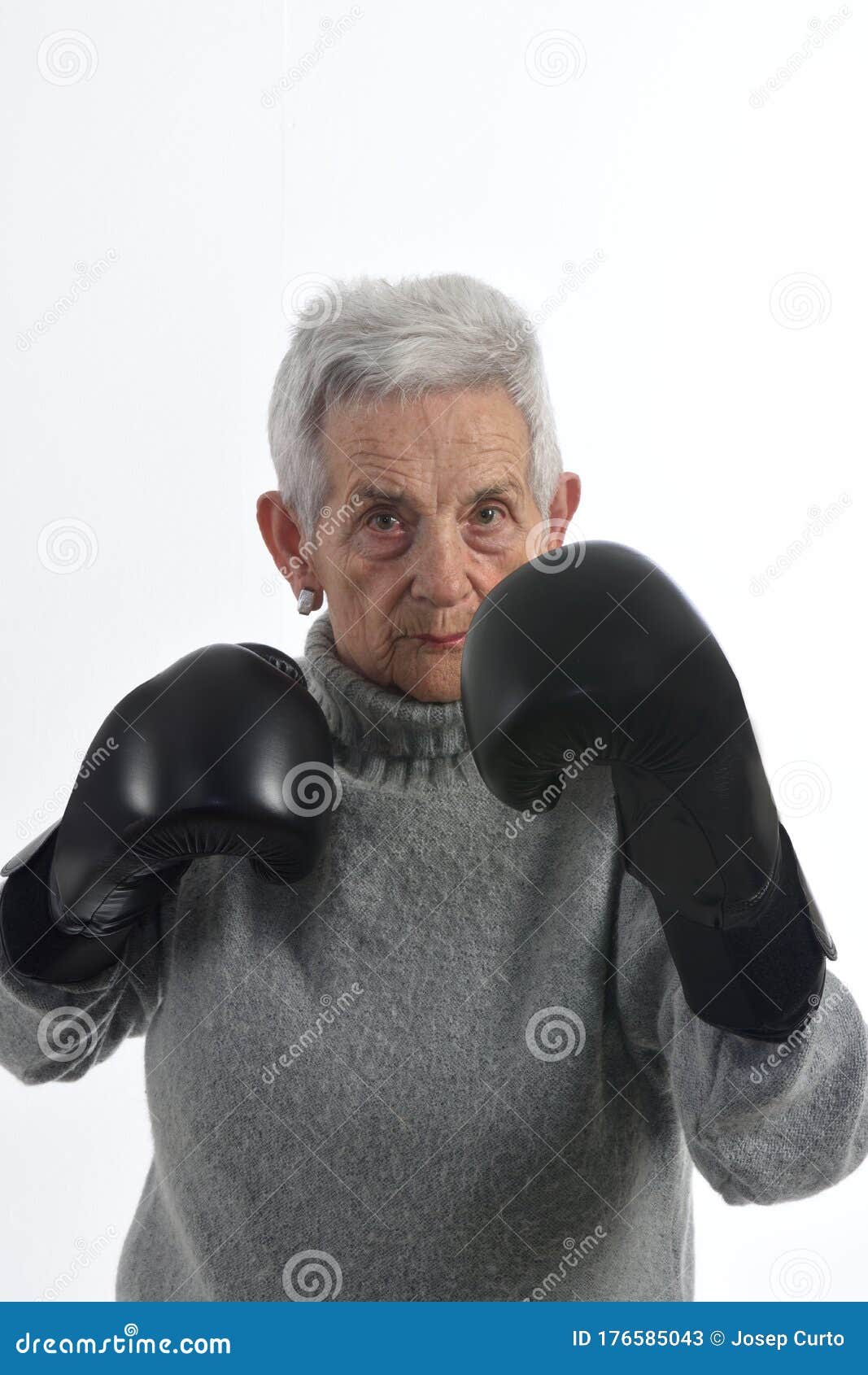 Senior woman boxing stock image. Image of senior, punching - 176585043