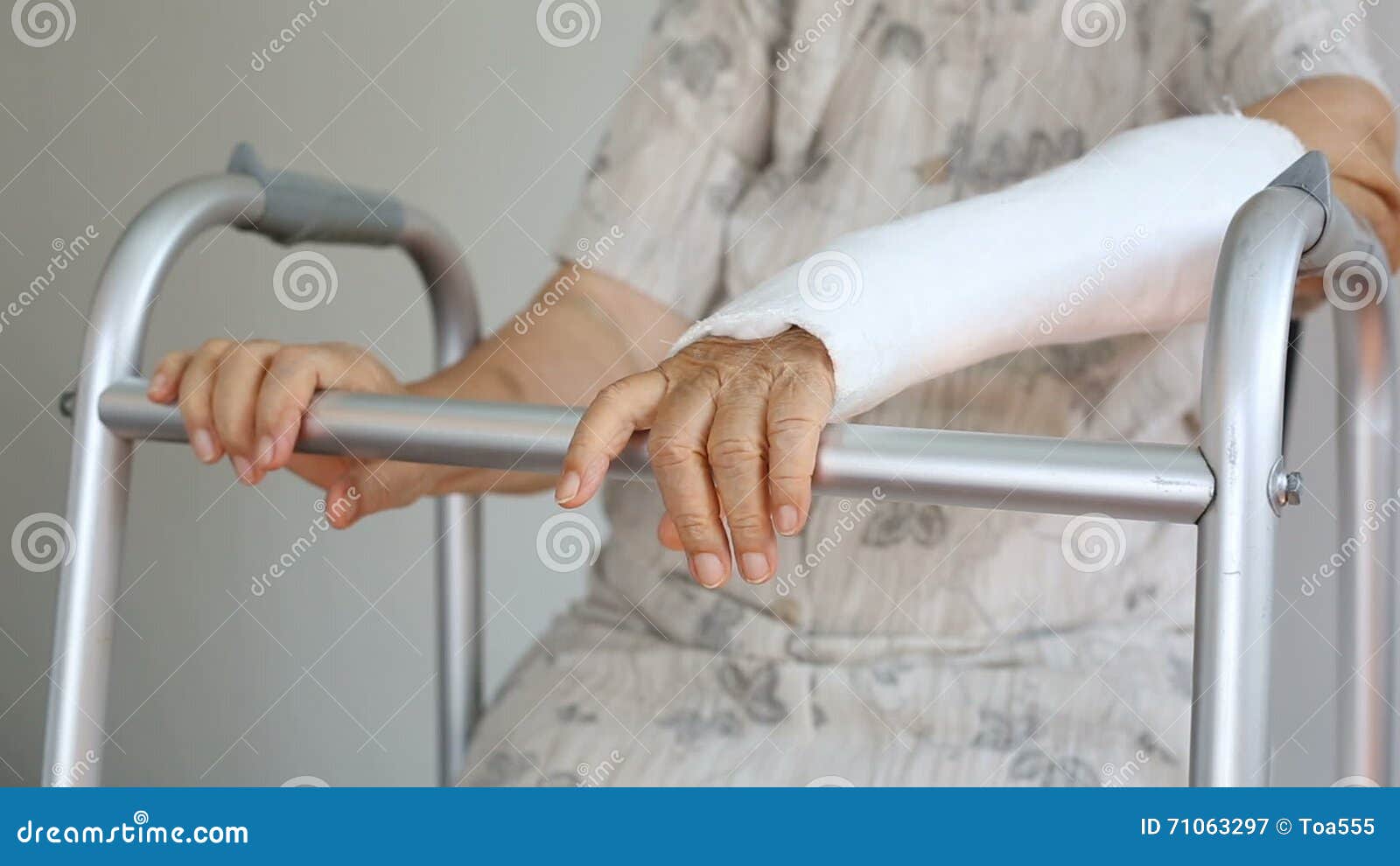 Senior Woman Broken Wrist Using Walker Stock Video - Video of medical ...