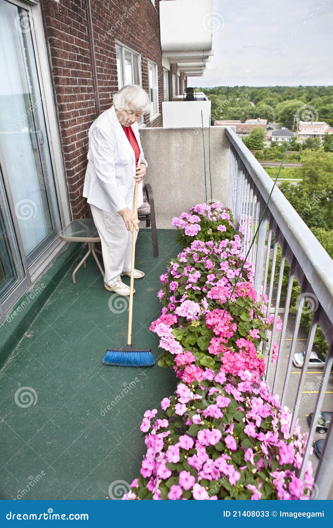 Senior woman brooming stock image. Image of aged, brooming - 21408033